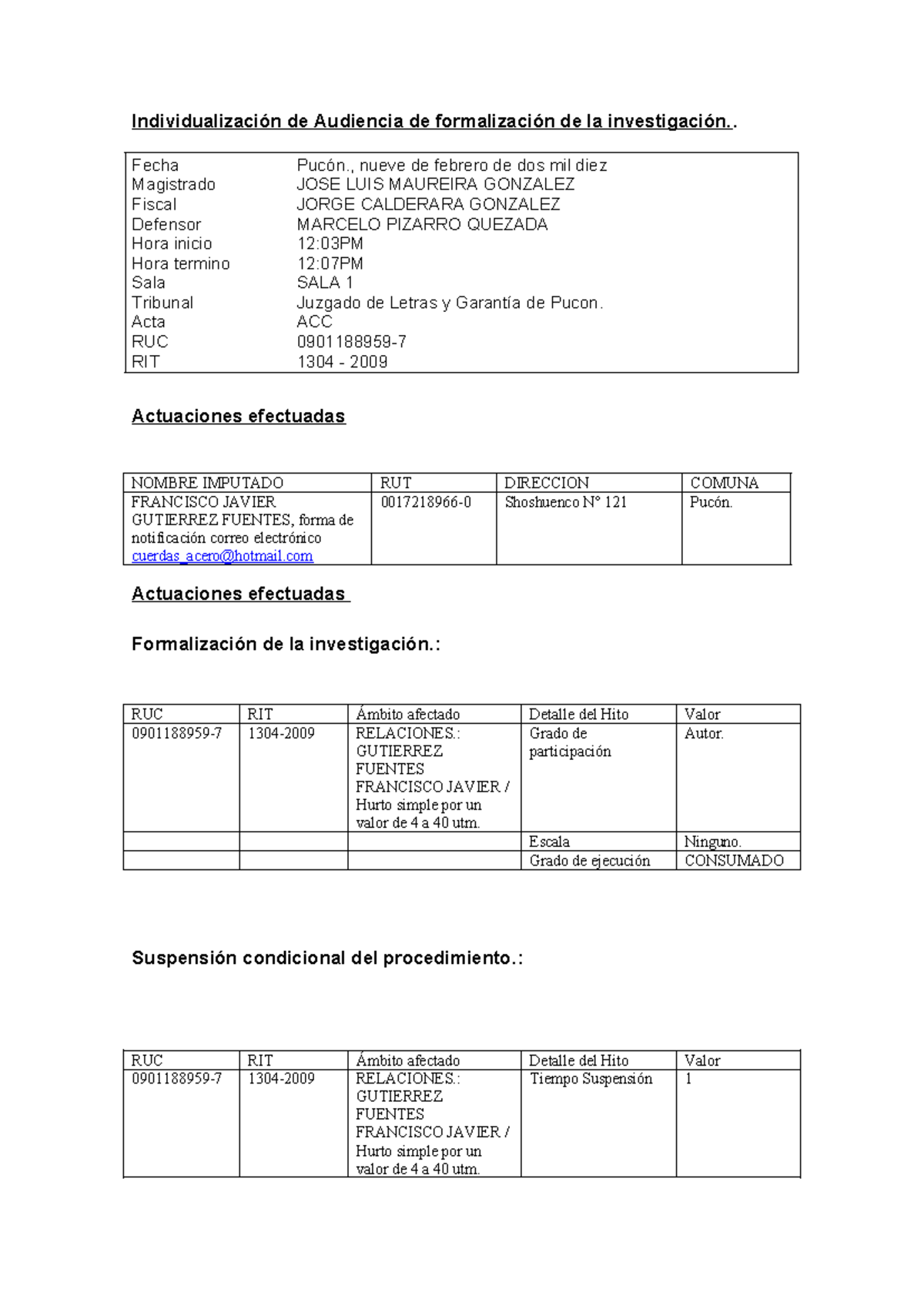 Individualización de Audiencia de Formalización de Investigación - ACC ...