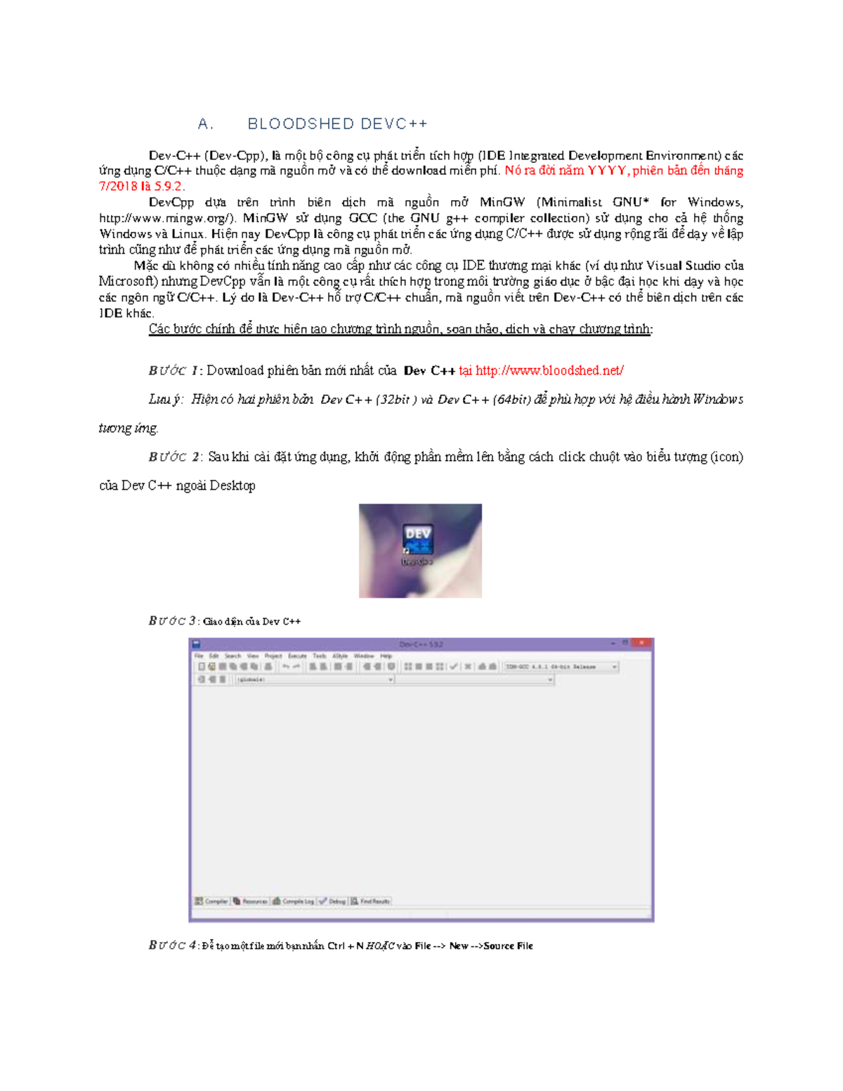Practice 1 - tin hoc dai cuong - A. BLOODSHED DEVC++ Dev-C++ (Dev-Cpp ...