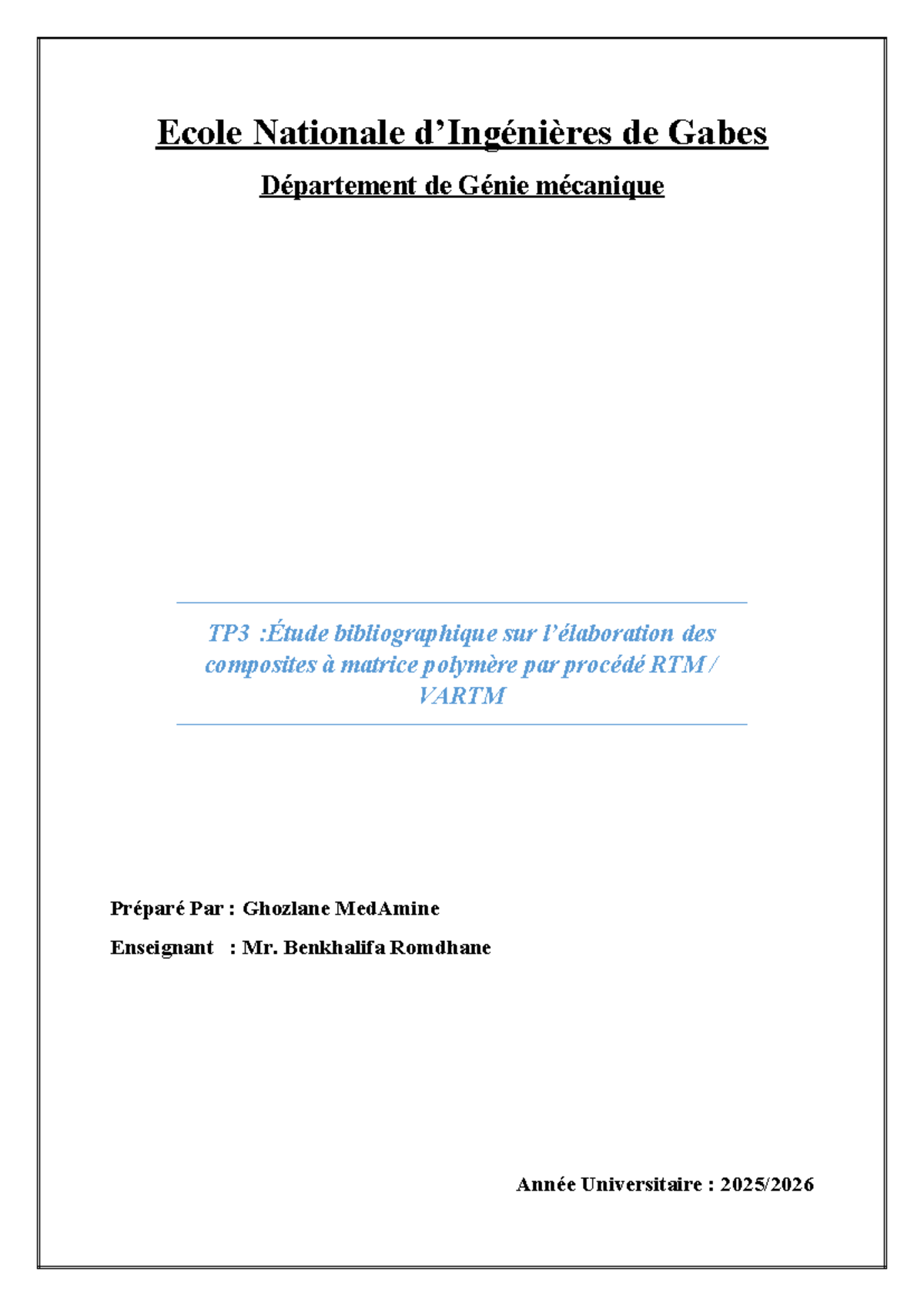 TP3 - Étude Bibliographique sur les Composites à Matrice Polymère par ...