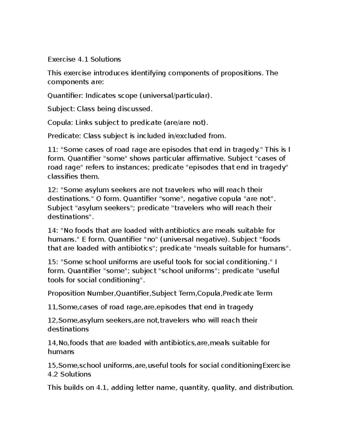 Exercise 4 Solutions: Propositions, Quantifiers, and Validity Analysis - Studocu