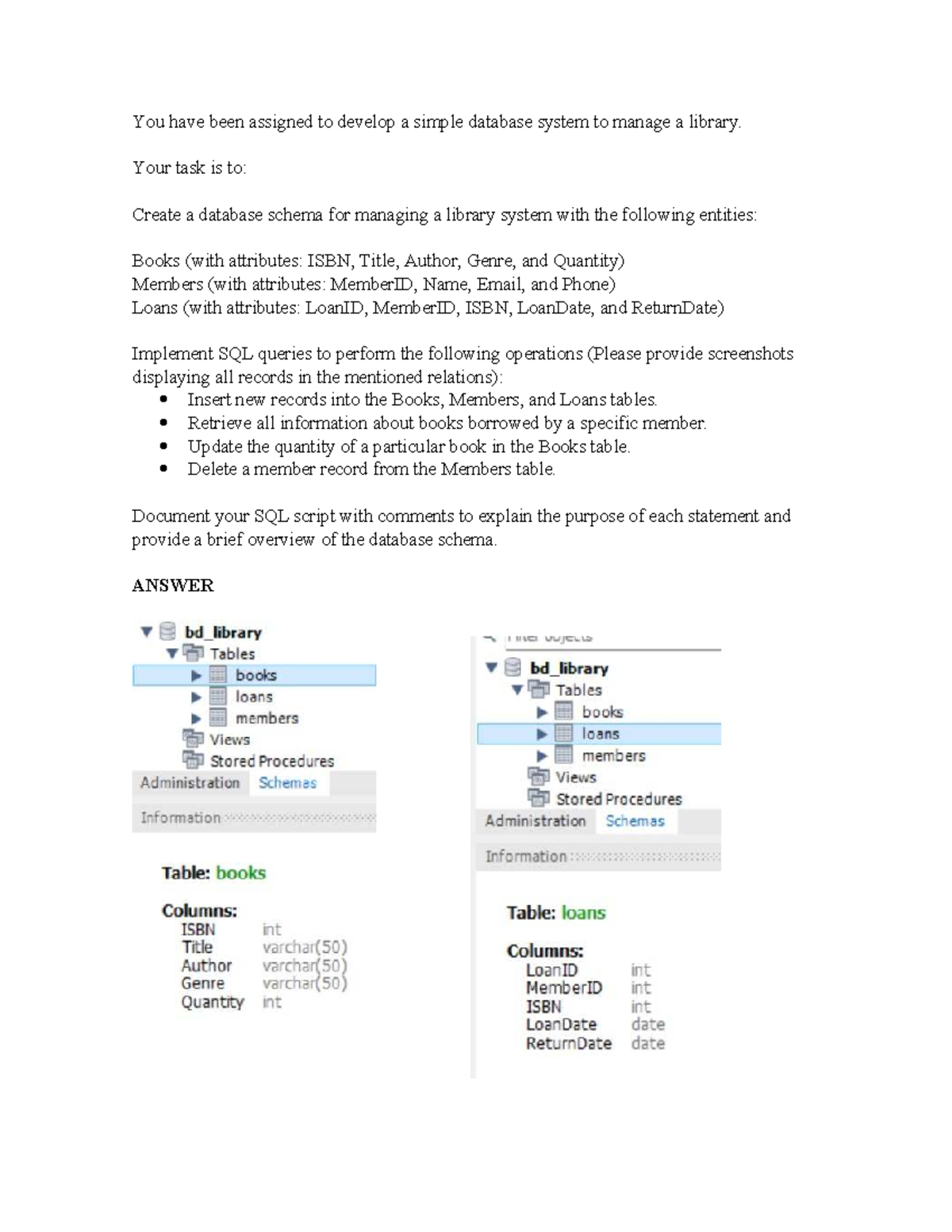 Learning 4 - Database System for Library Management: SQL Implementation ...