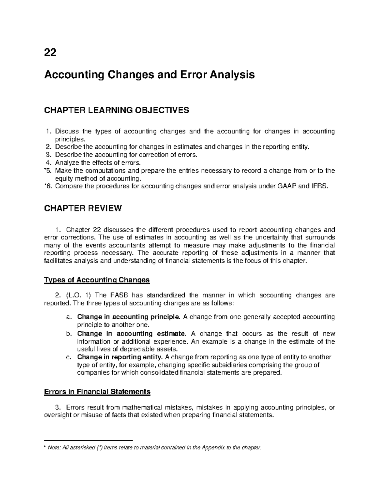 Intermediate Accounting Ch 22: Changes, Errors & Analysis Guide - Studocu