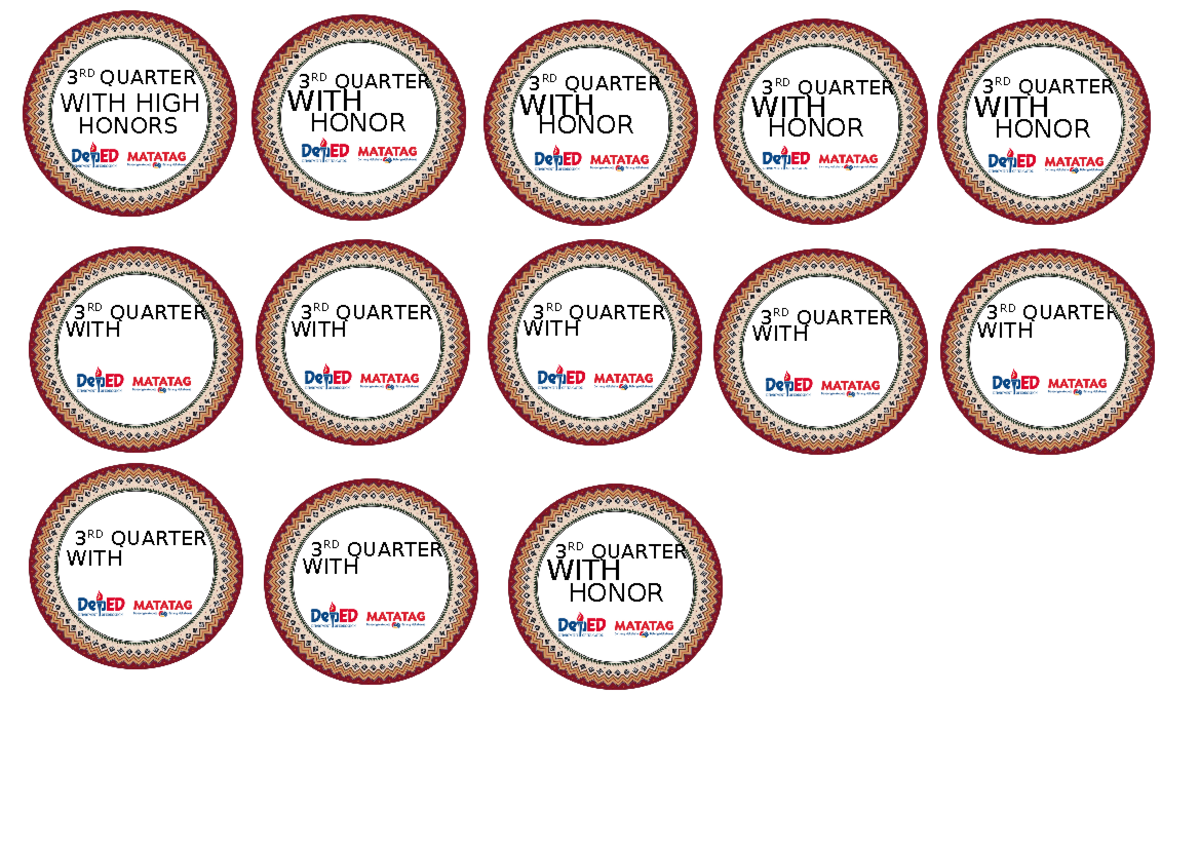 SAMPLE ACTIVITY SHEET - 3 RD QUARTER WITH HIGH 3 RD QUARTER WITH HONORS ...