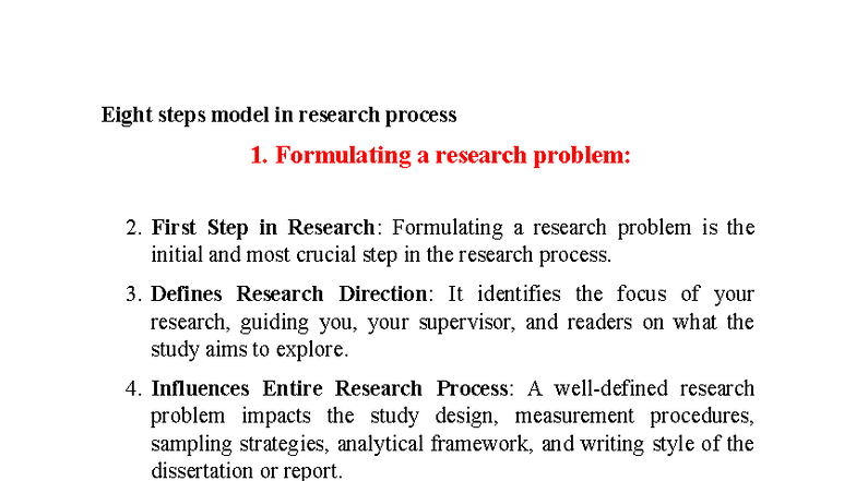 Research Process: Eight Steps to Effective Study Design and Execution ...