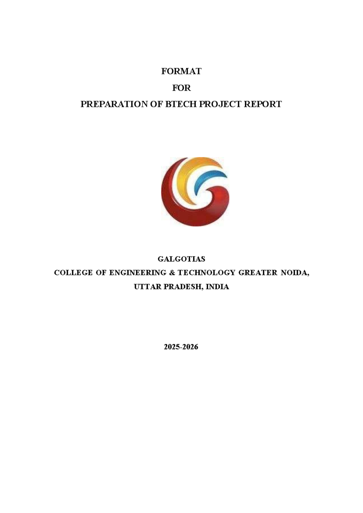 Formatting Guidelines for BTech Project Report 2025-26 ODD - Studocu