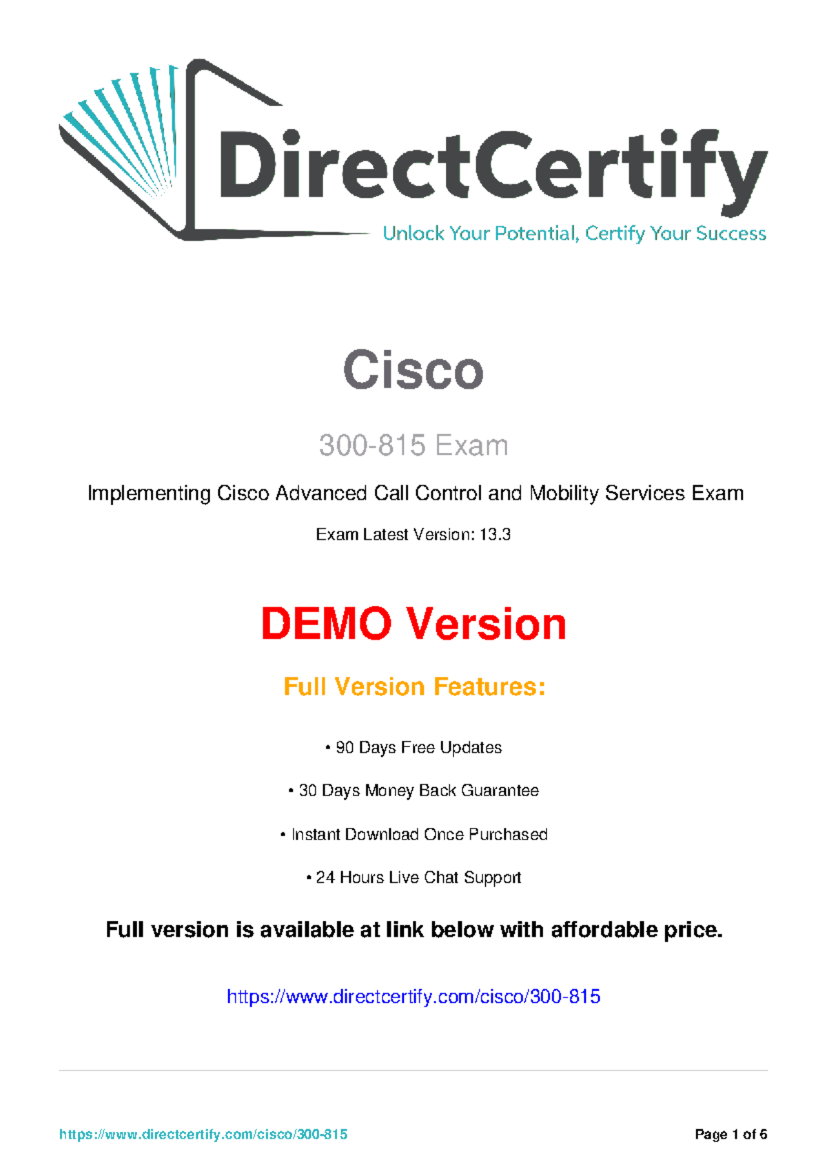 300-815 Cisco Advanced Call Control & Mobility Services Exam Q&A - Studocu