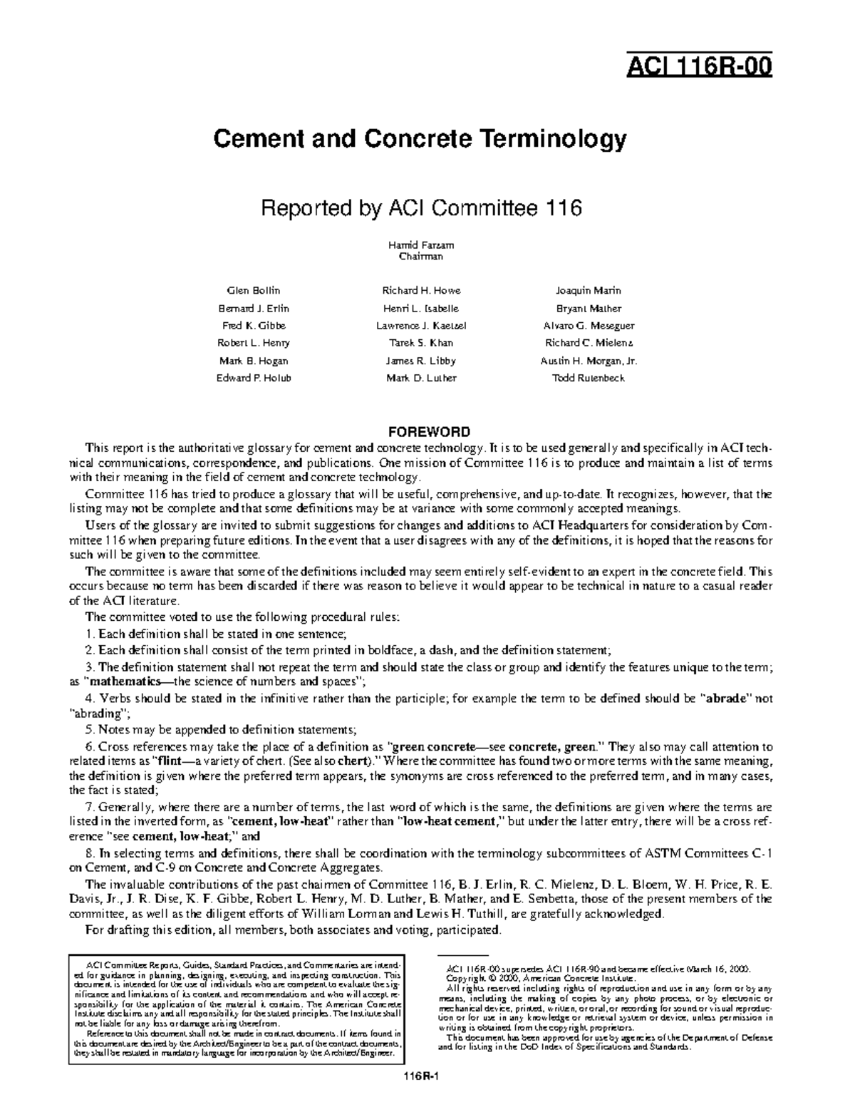 ACI 116R-00 Comprehensive Guide to Cement and Concrete Terminology ...