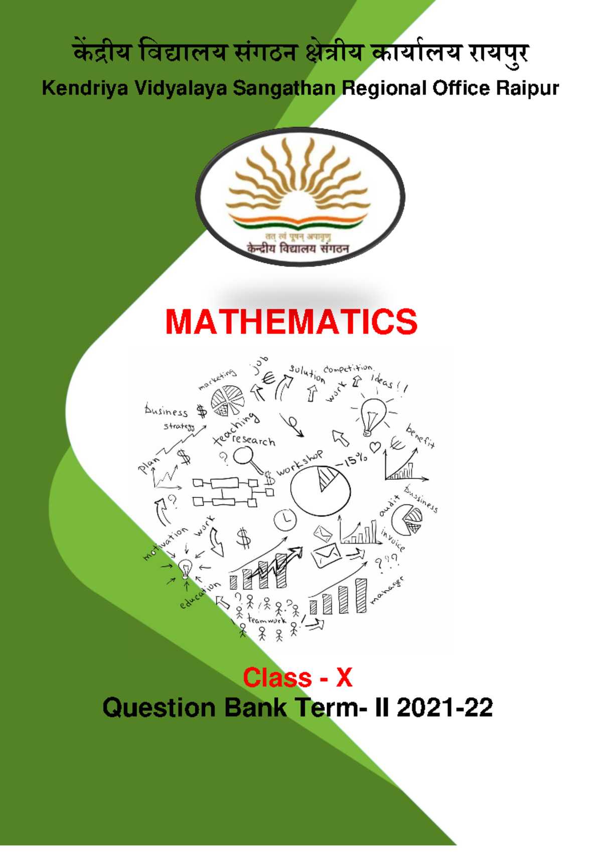 KVS Class X Mathematics Question Bank II - Final Exam Notes - Studocu
