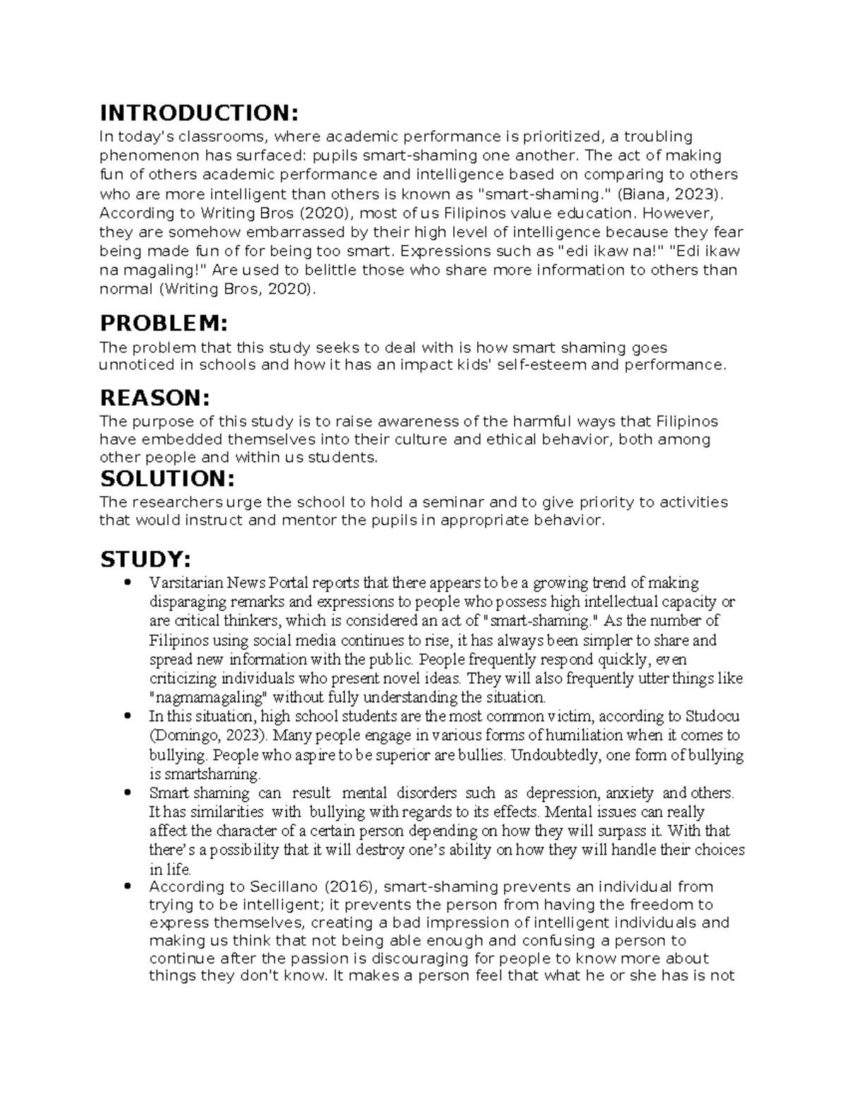 03 - Exploring the Impact of Smart Shaming on Student Confidence - Studocu