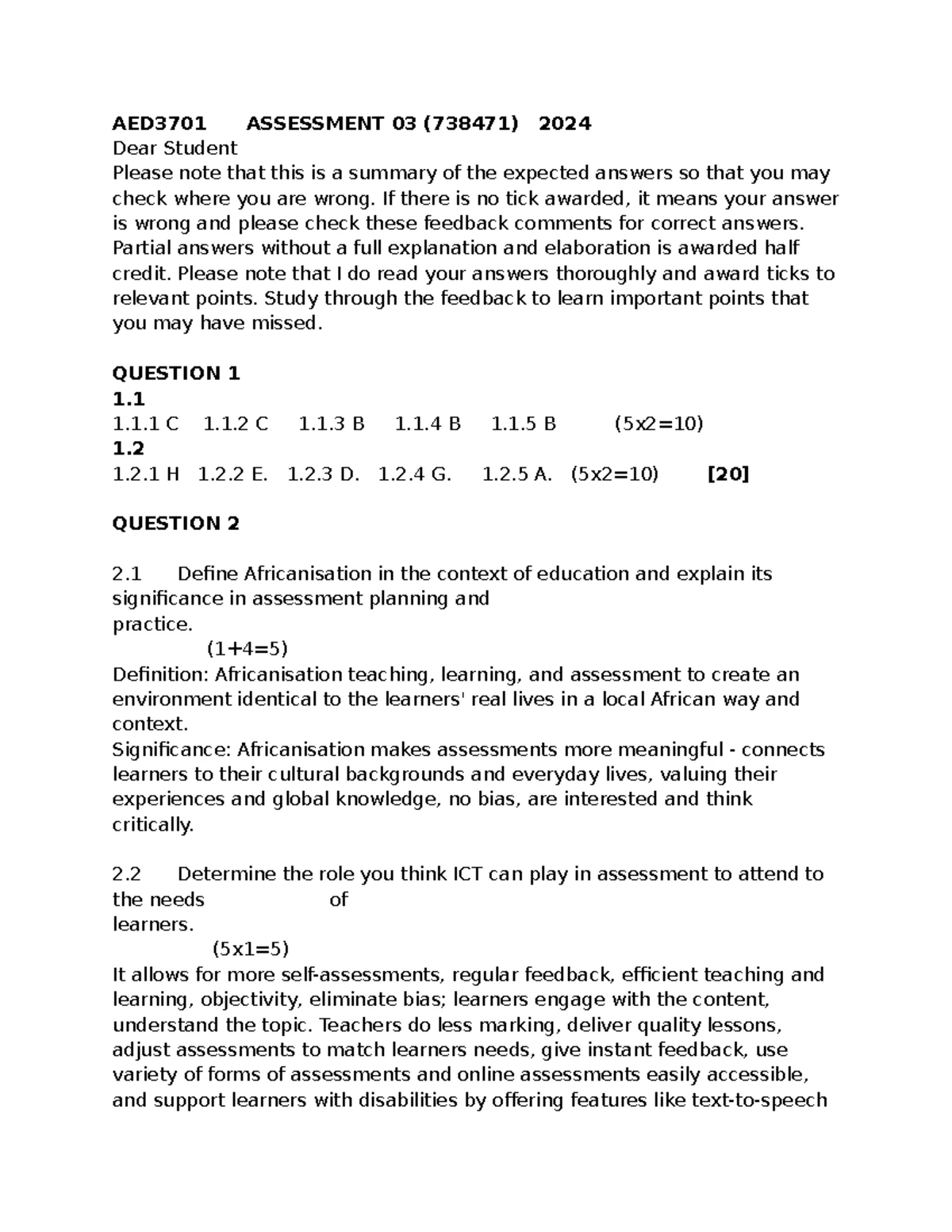 AED 1-5 Unit Notes: Assessment Planning & Implementation in SA Schools ...