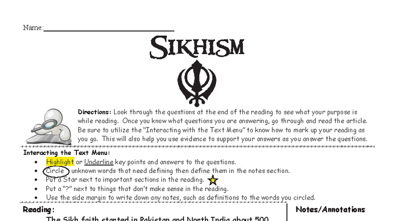 World Religions: Sikhism Overview and Reading Guide - Studocu