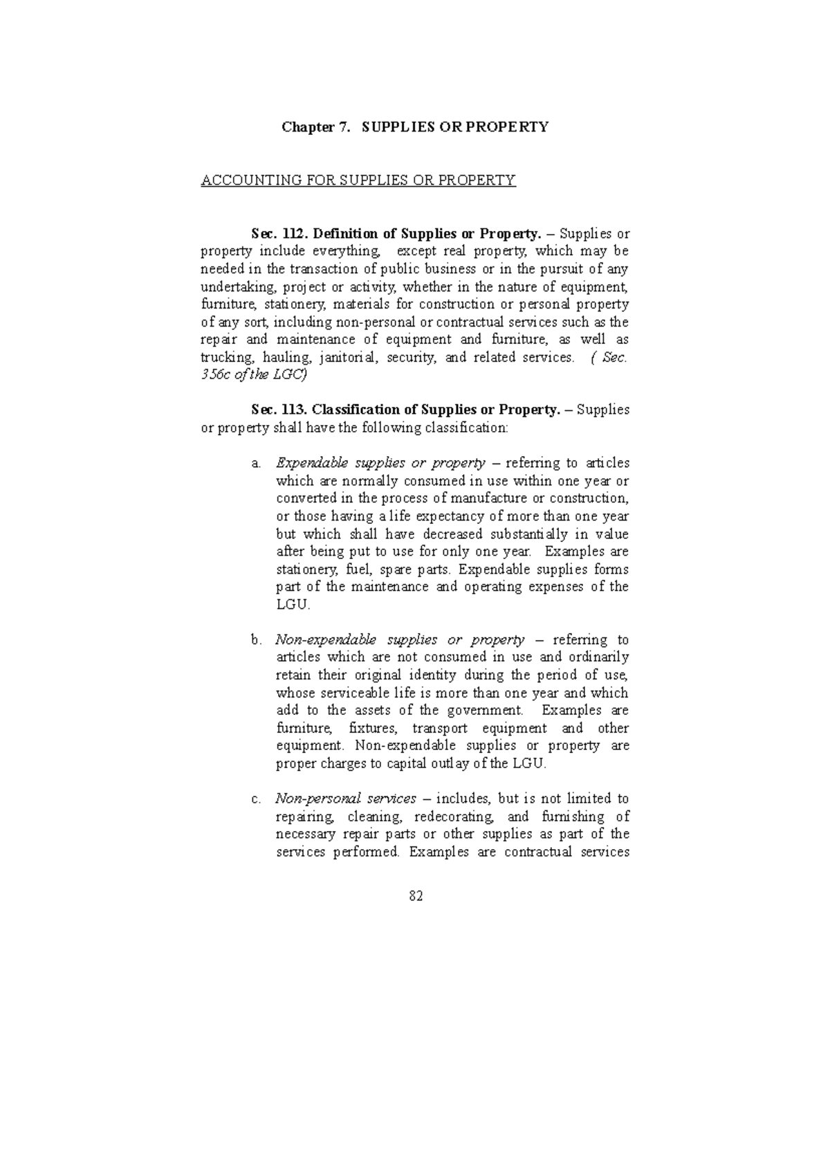 LGU-NGAS Ch7 - Accounting for Supplies and Property Management - Studocu