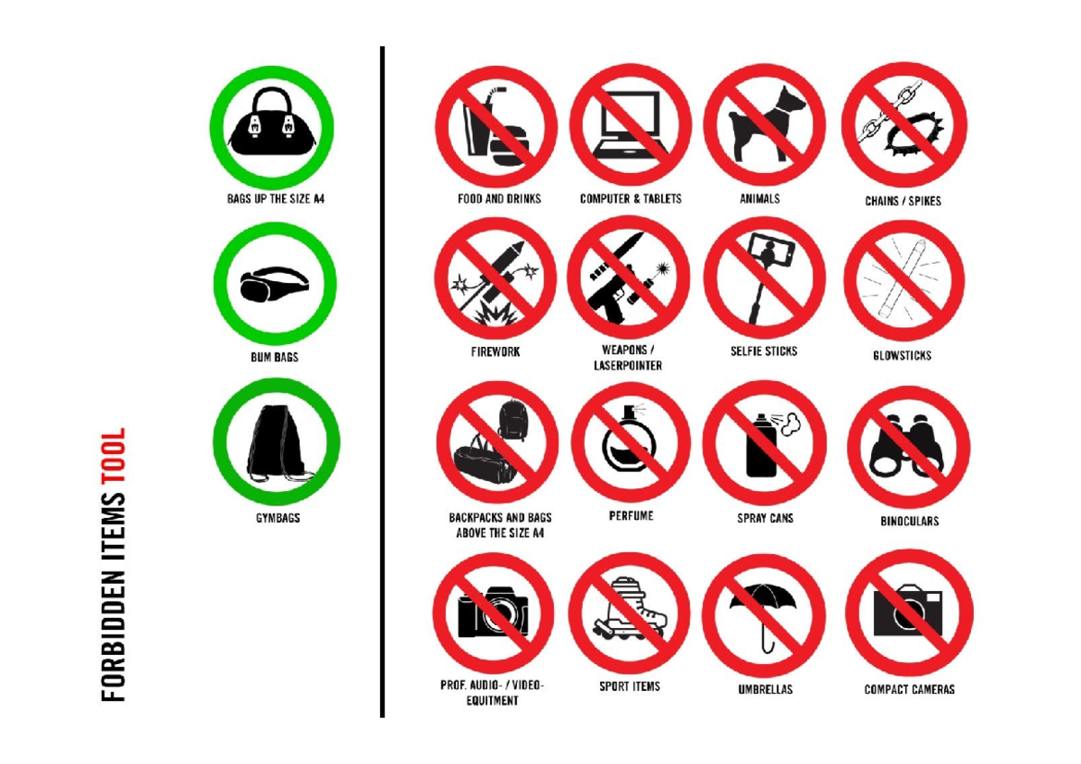 Forbidden-items - Example - REES 2200 - BAGS UP THE SIZE A4 FOOD AND ...