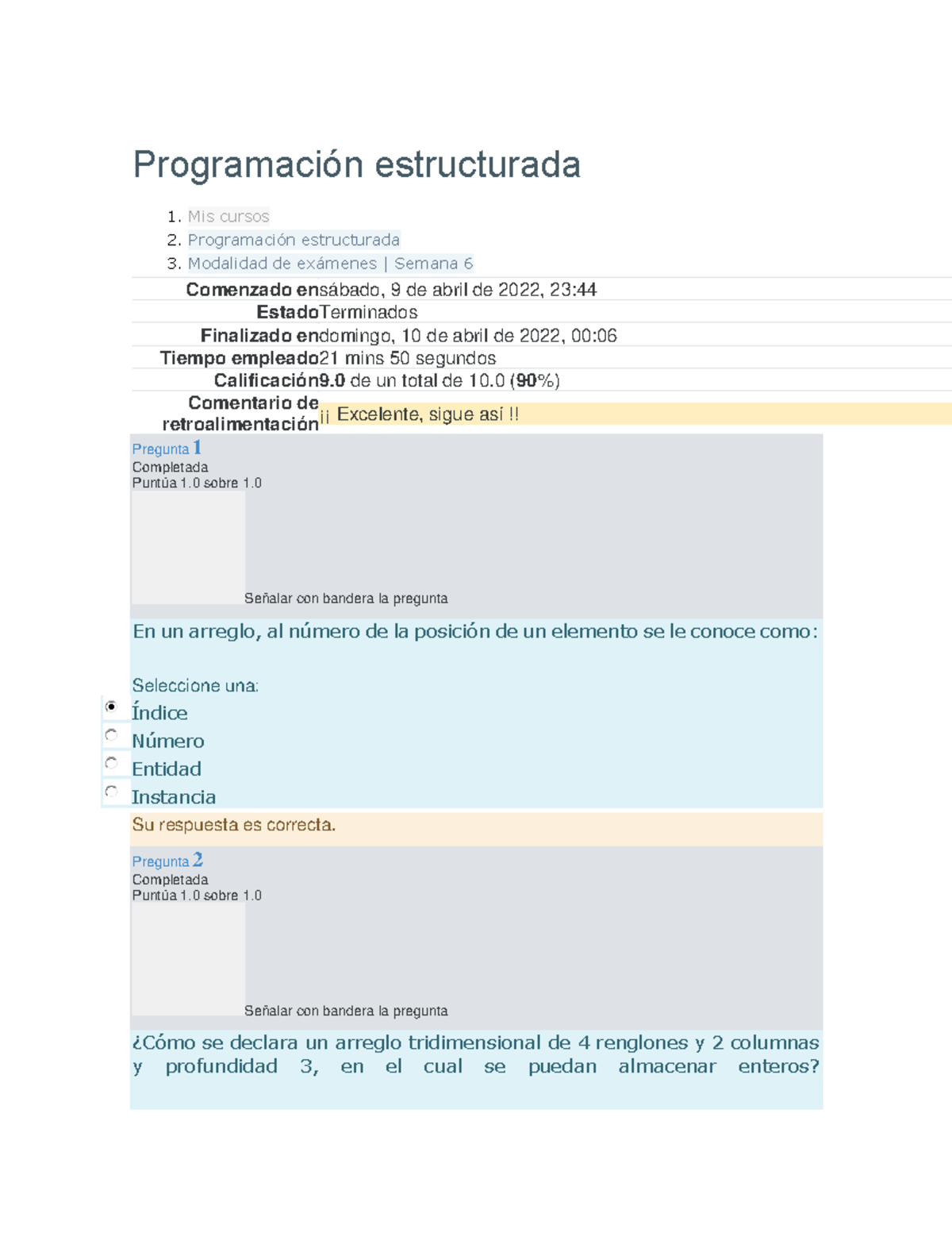 Examen 6 - Programación Estructurada: Preguntas y Respuestas Completo - Studocu