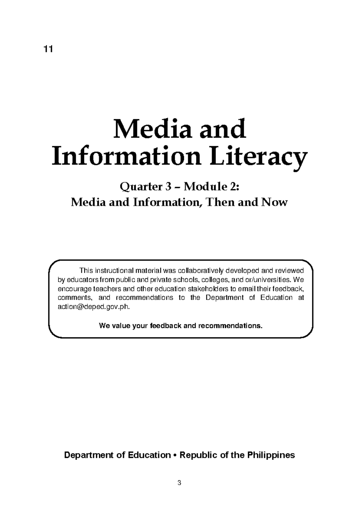 **Modified Title: Module 2: Media & Information Literacy – Evolution of ...