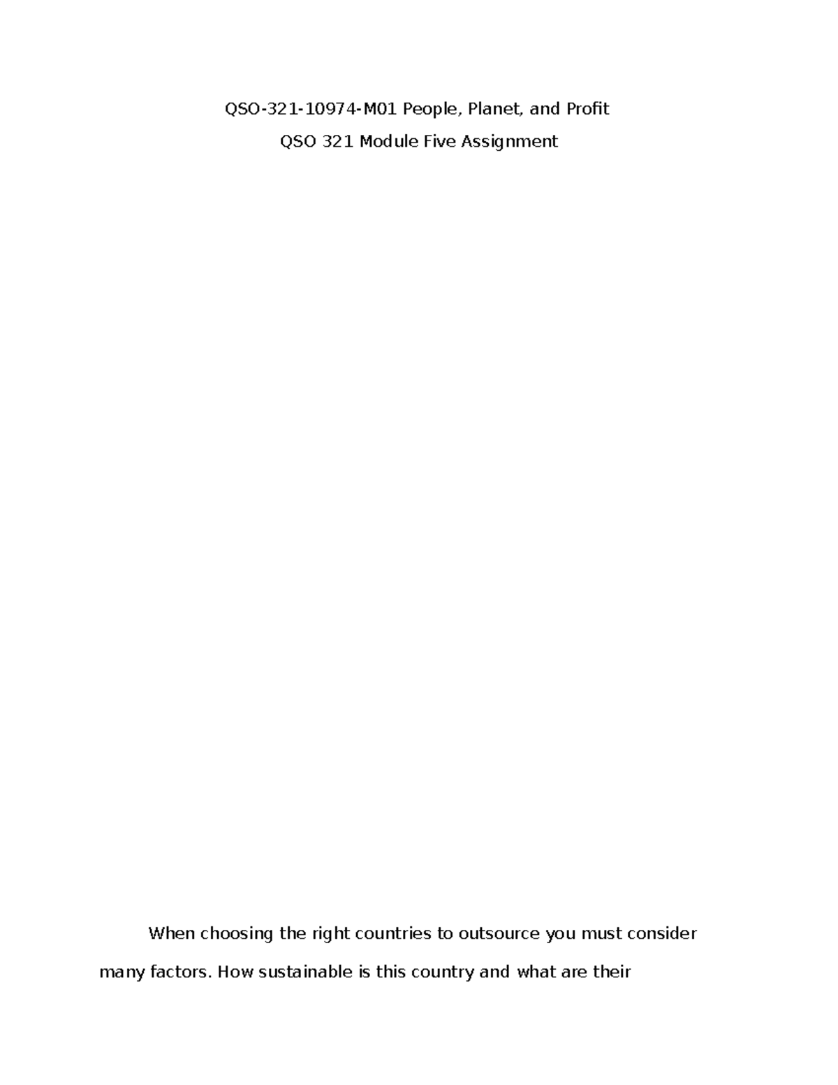 QSO 321 Module Five Assignment - QSO-321-10974-M01 People, Planet, and ...