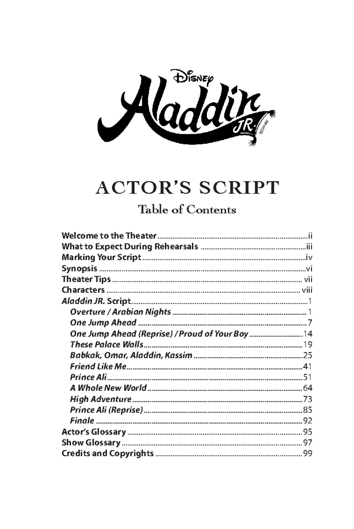 Aladdin JR. Script: Complete Guide and Rehearsal Tips - Studocu