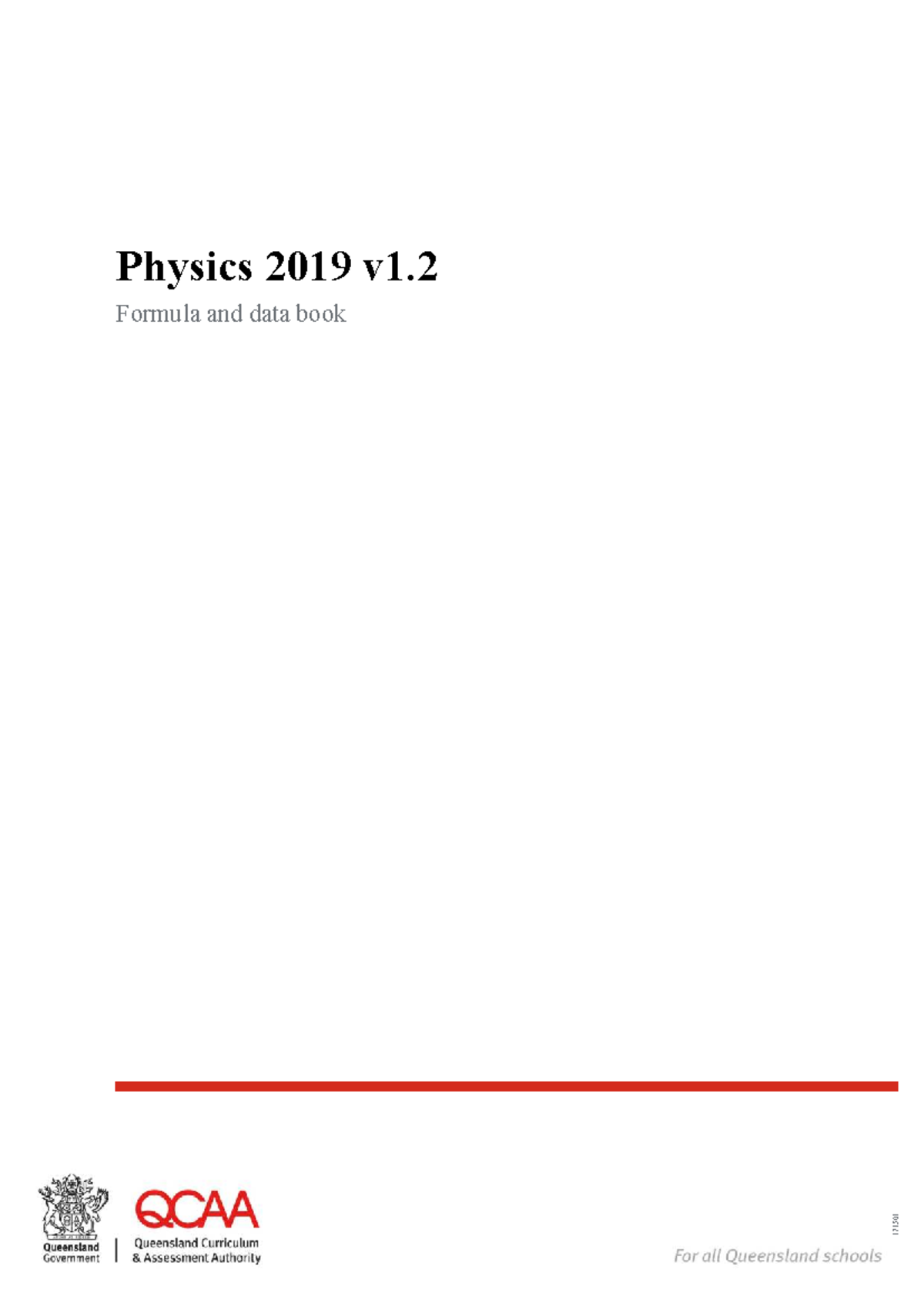 Physics 2019 v1.2 Formula & Data Book for Senior Physics - Studocu