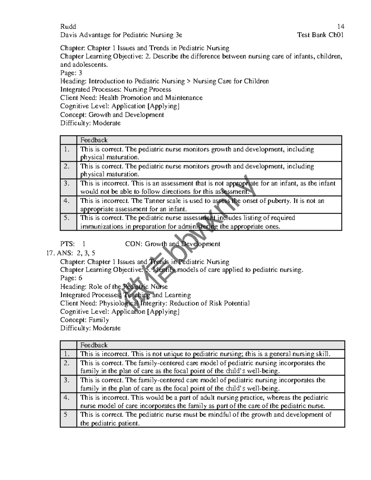 Test bank pediatric nursing critical components of nursing care 3rd ...