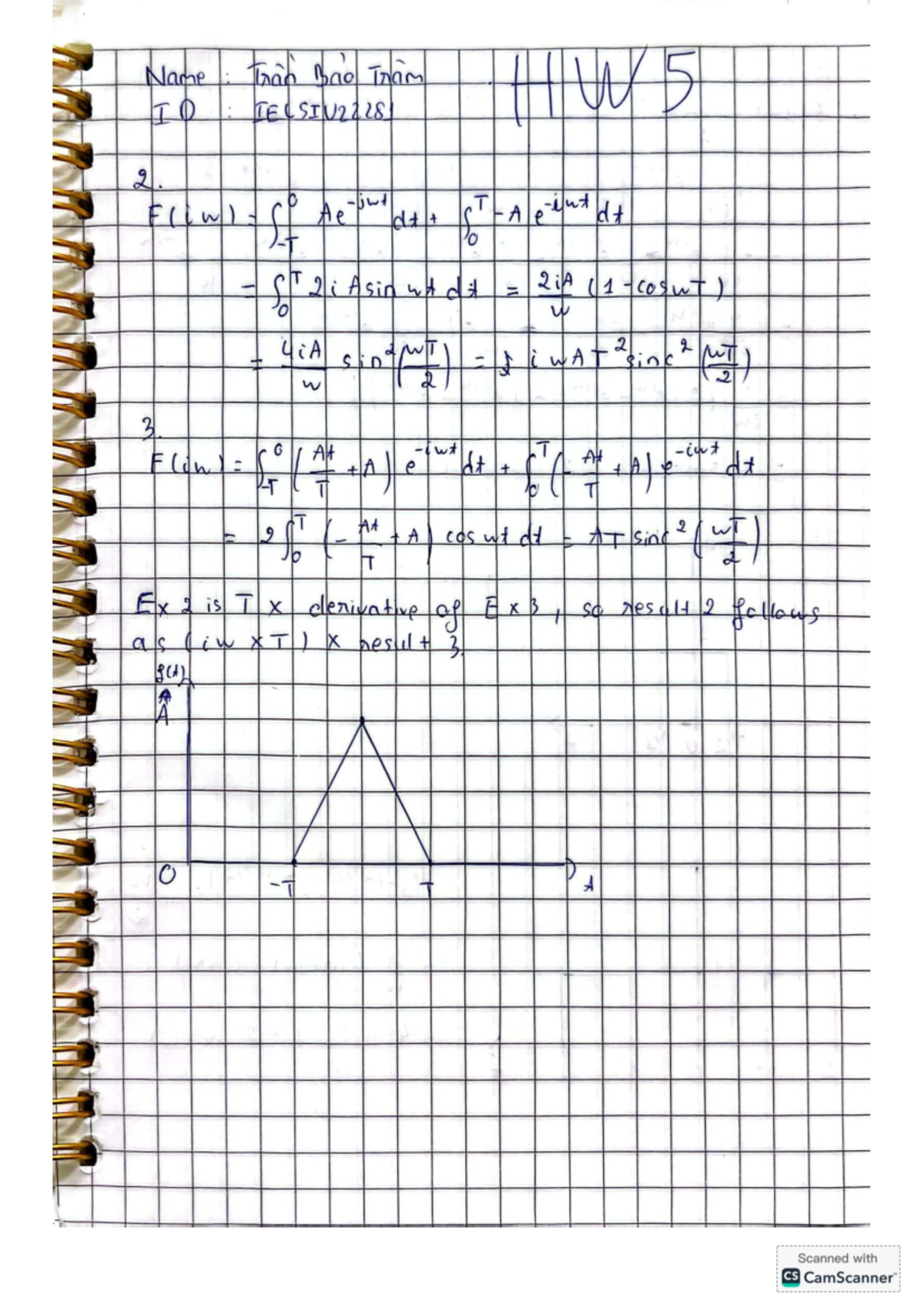 Calculus 3 Homework 5 - Tran Bao Tram ID 22281 - Studocu