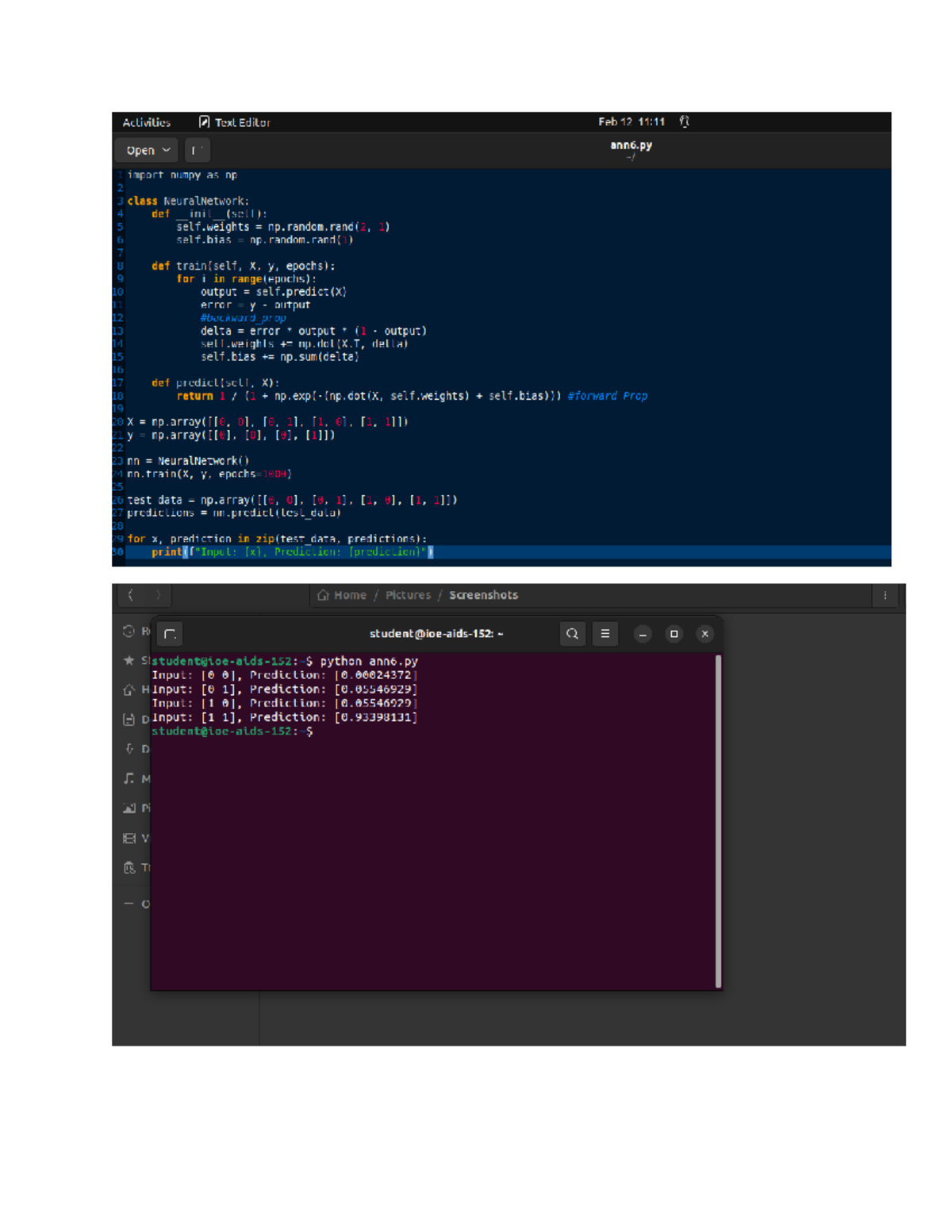 ANN 6th & 7th Practical: Input & Output Activities - Studocu