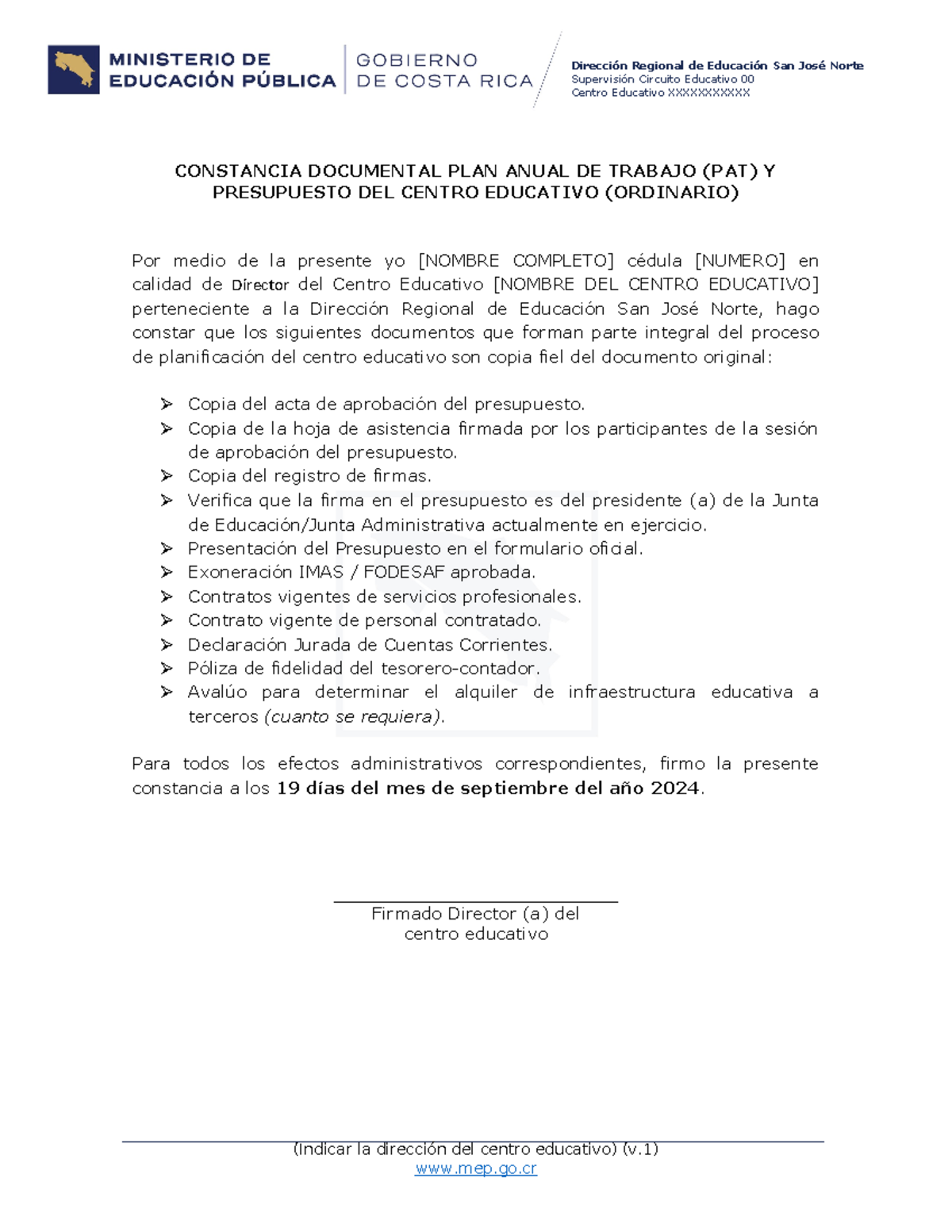 Form- Constancia de confrontado con el original 10-09-2024 - Dirección ...