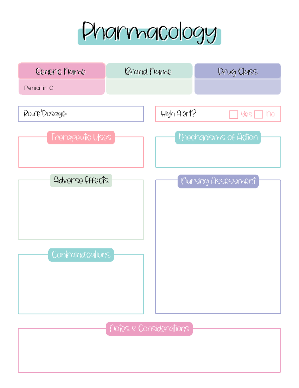 Pharmacology Notes: High Alert Drugs & Their Classifications - Studocu