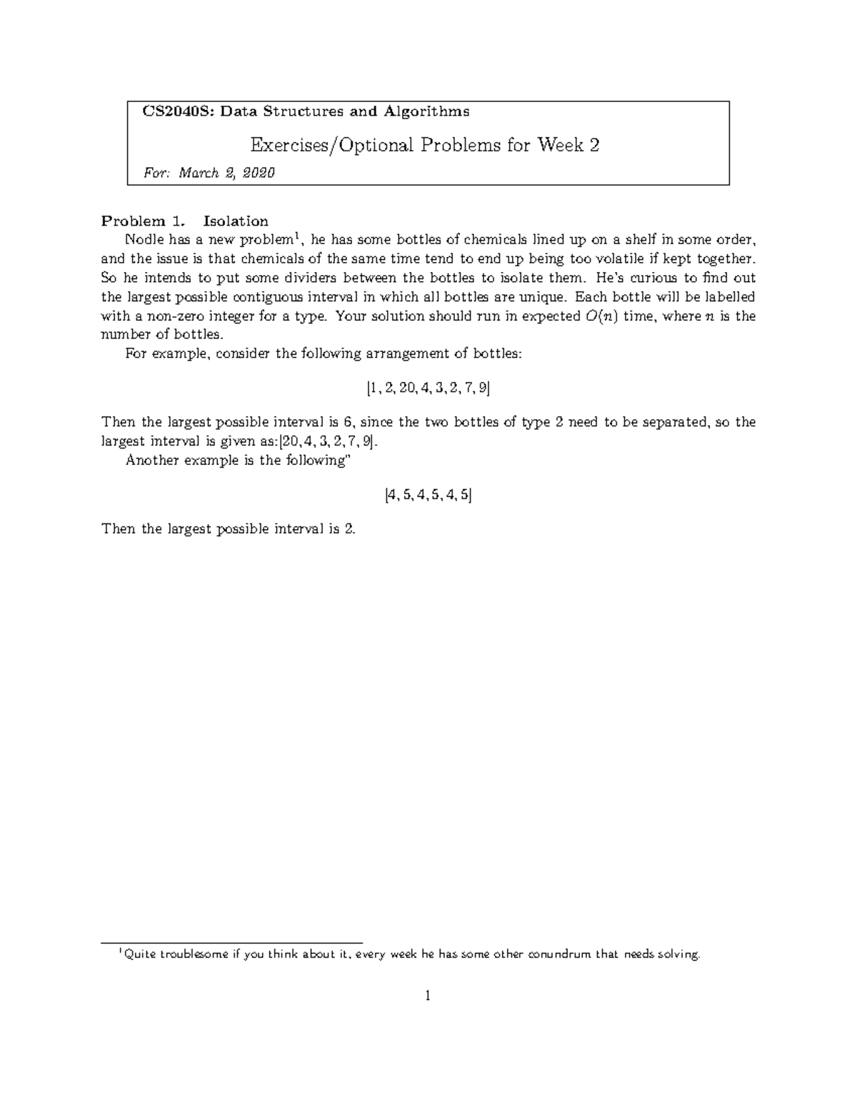 Isolation - optional - CS2040S: Data Structures and Algorithms ...