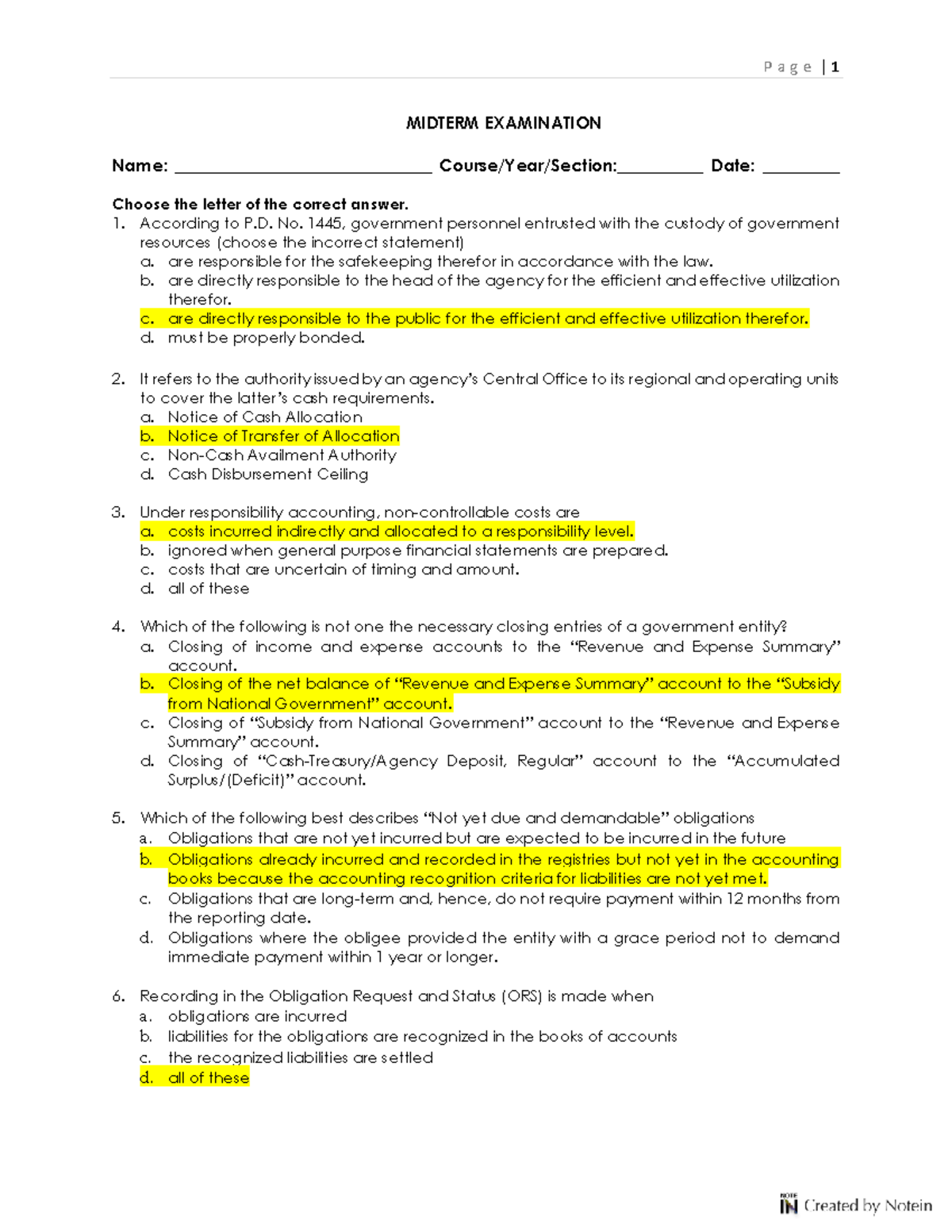 GAM 101: Midterm Exam Reviewer for Government Accounting - Studocu
