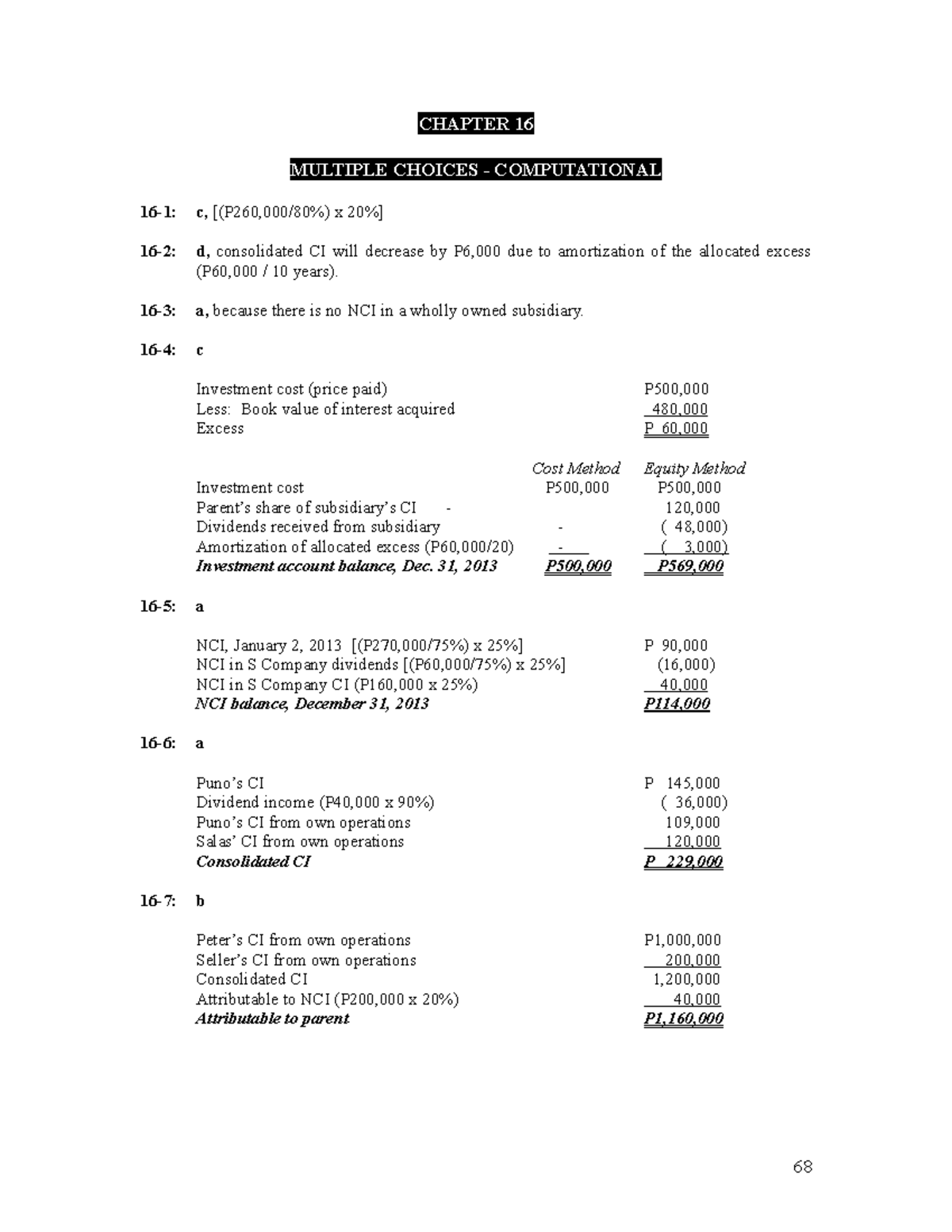 Chapter 16 - Advanced Accounting: Acquisition Post-Transaction Analysis ...