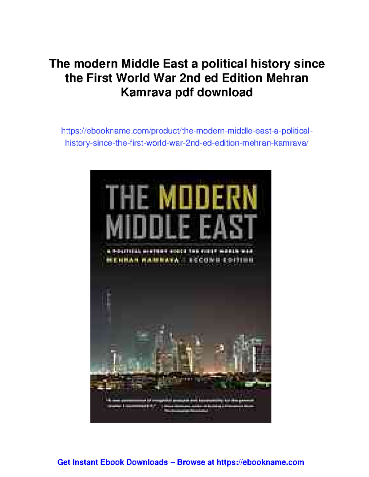The Modern Middle East: A Political History Since WWI, 2nd Ed. - Studocu