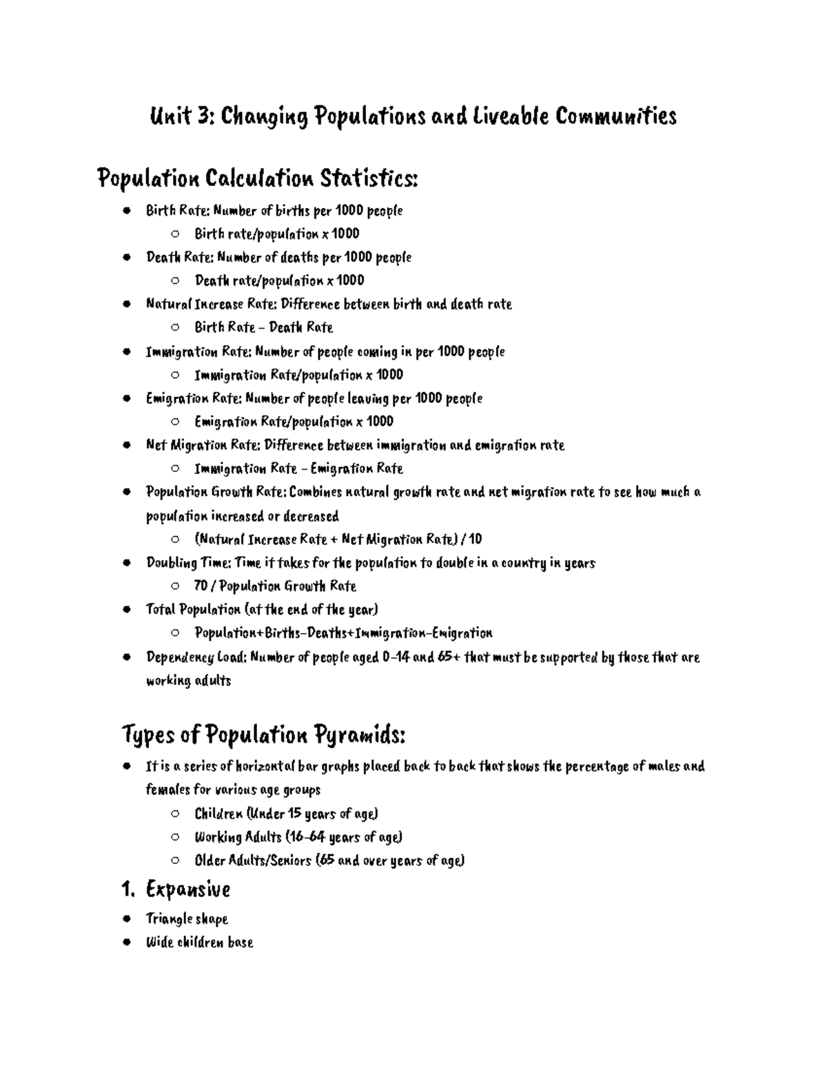 Geography Grade 9 Finals Study Guide - Uni󰉃 3: Cha󰈝󰈈󰈎n󰈇 Pop󰉉󰈗󰇽󰉄i󰈡n󰈻 an ...