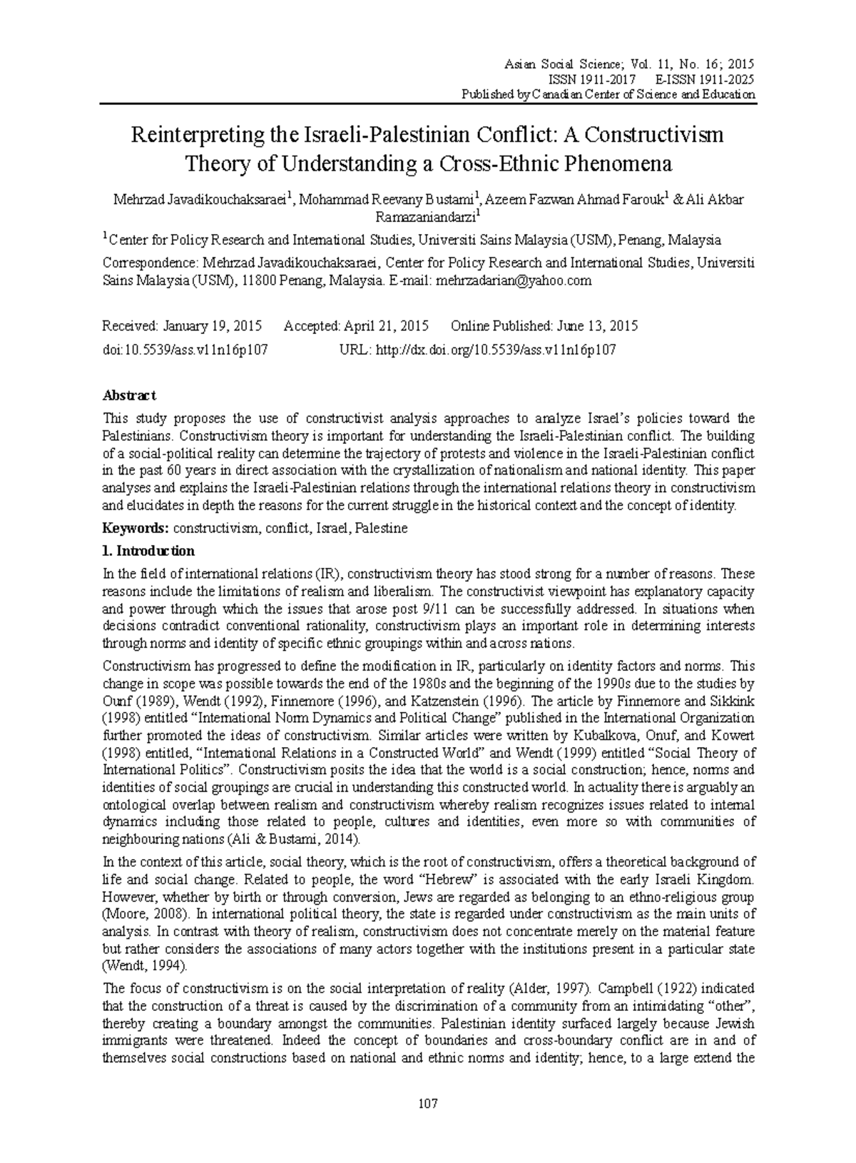 Constructivism theory of understanding - Asian Social Science; Vol. 11 ...