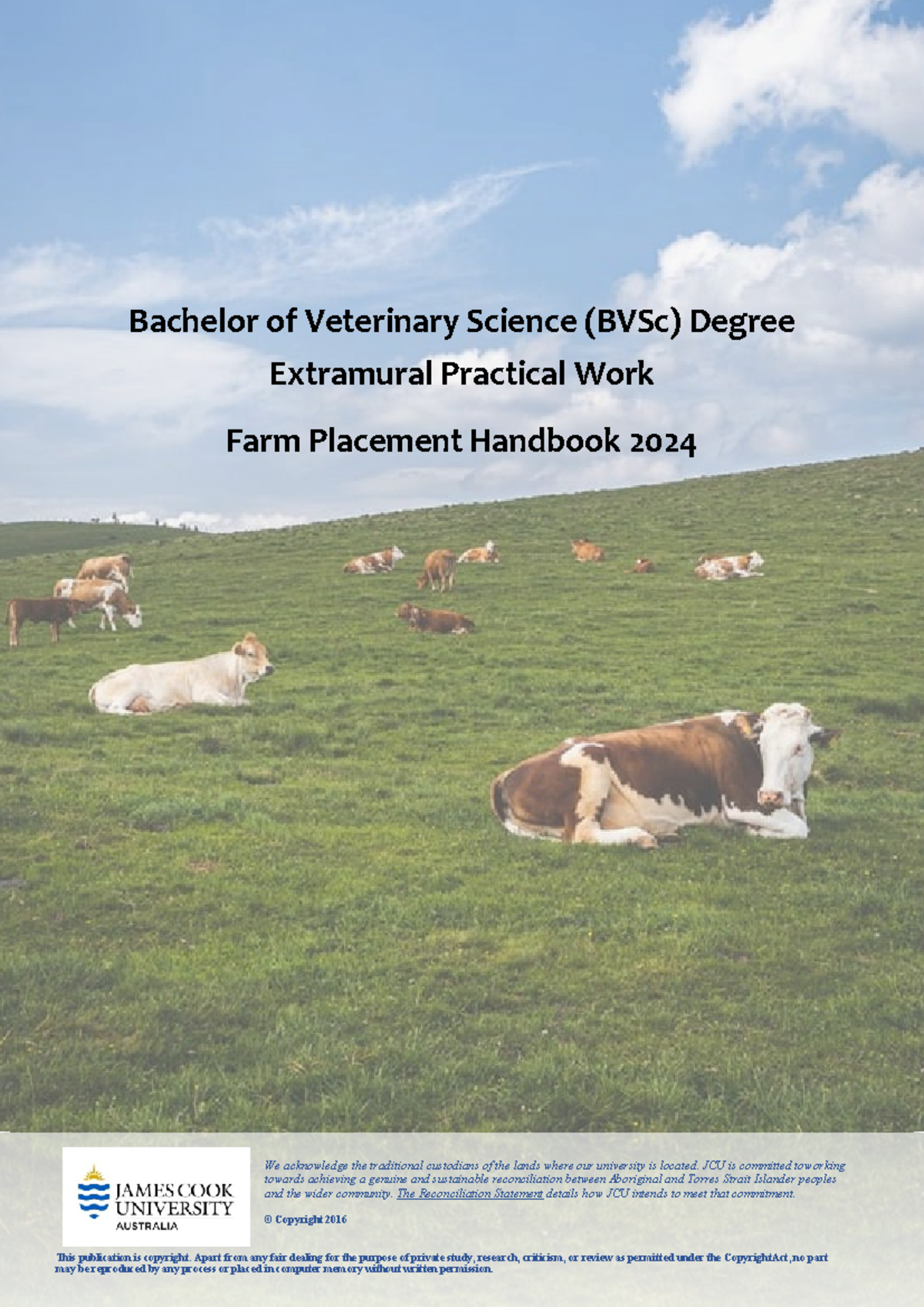 Final BVSc 2024 Extramural Practical Work Placement Handbook - Studocu