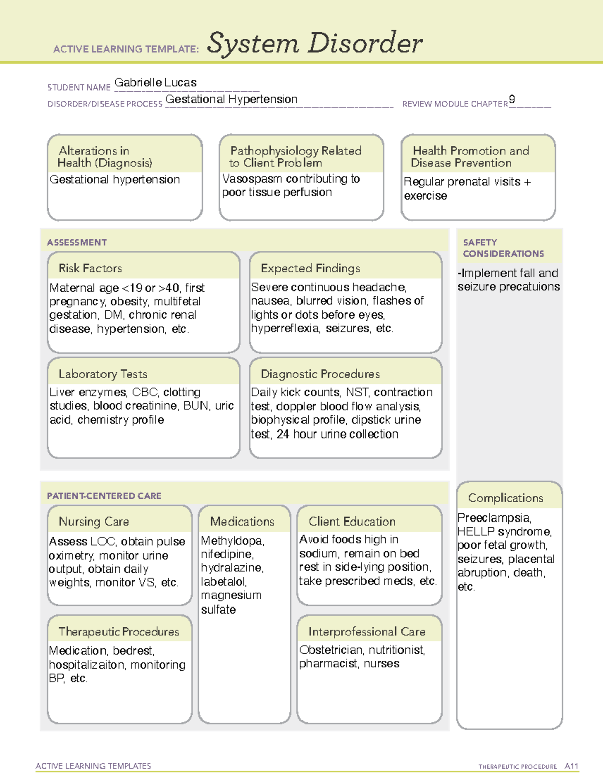 Active Learning Template: Therapeutic Procedure A for Gestational ...