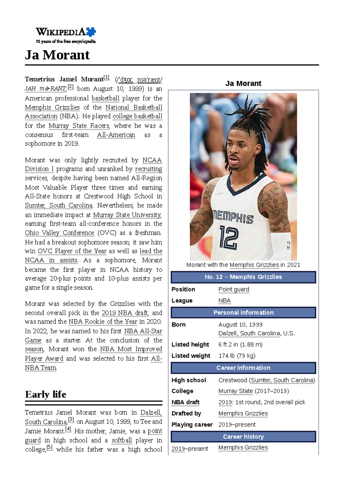 Ja Morant: Career Highlights and Controversies in the NBA - Studocu