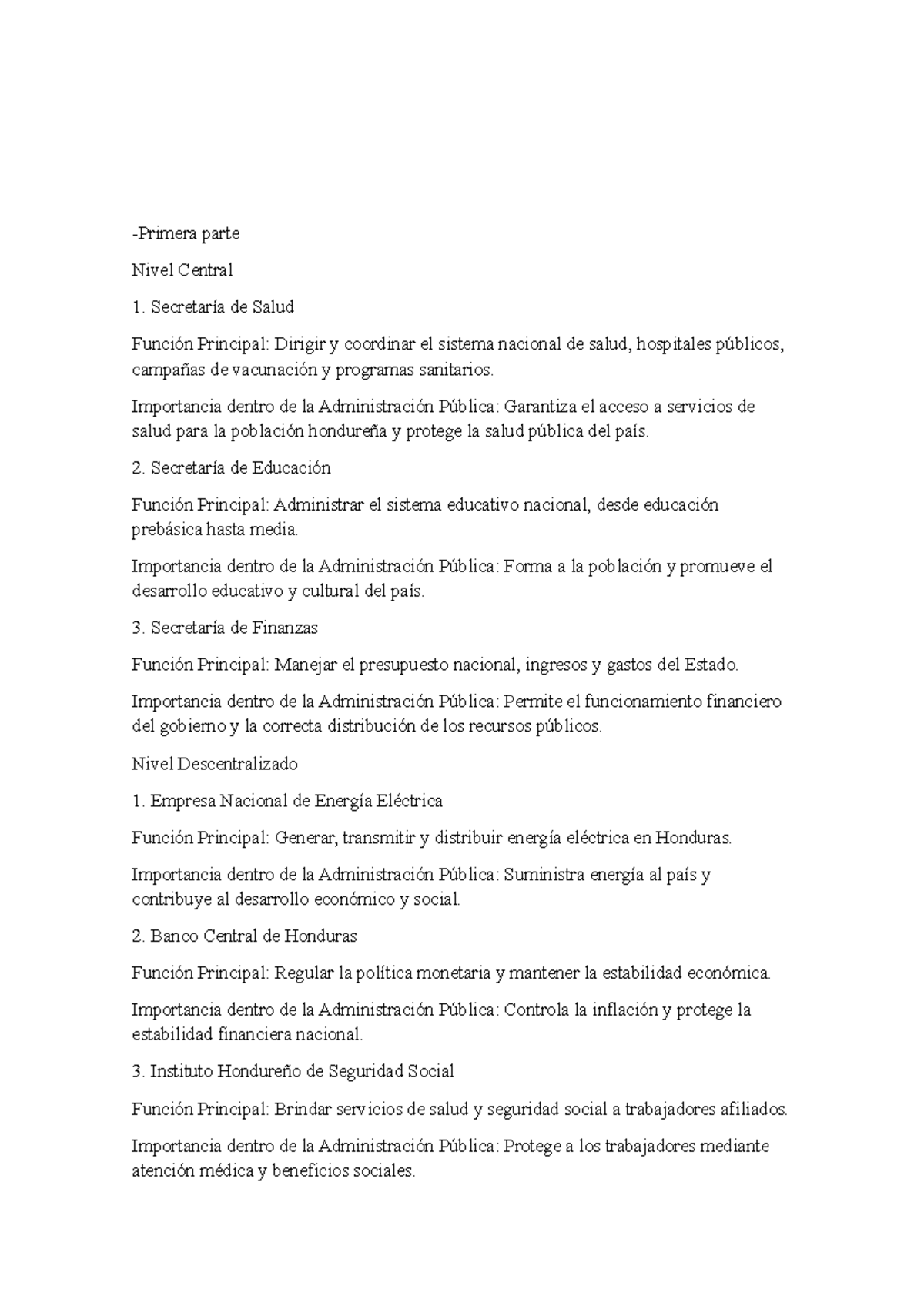Tarea Individual 1: Análisis de la Administración Pública en Honduras ...