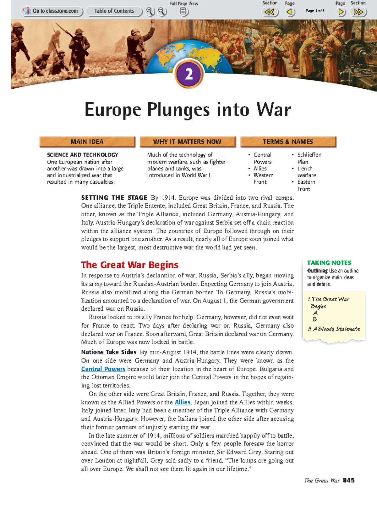 World History: The Great War Overview and Stalemate Analysis - The ...
