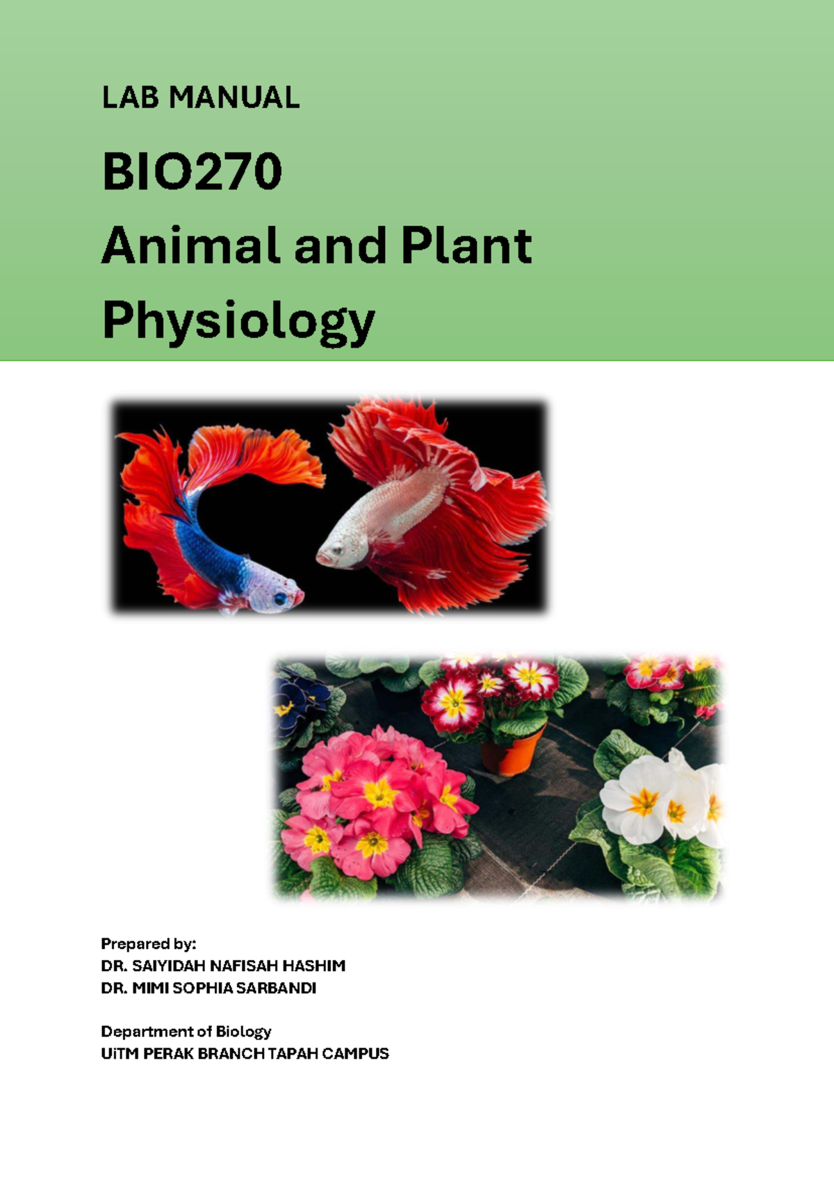BIO270 Lab Manual: Animal and Plant Physiology Practices - Studocu