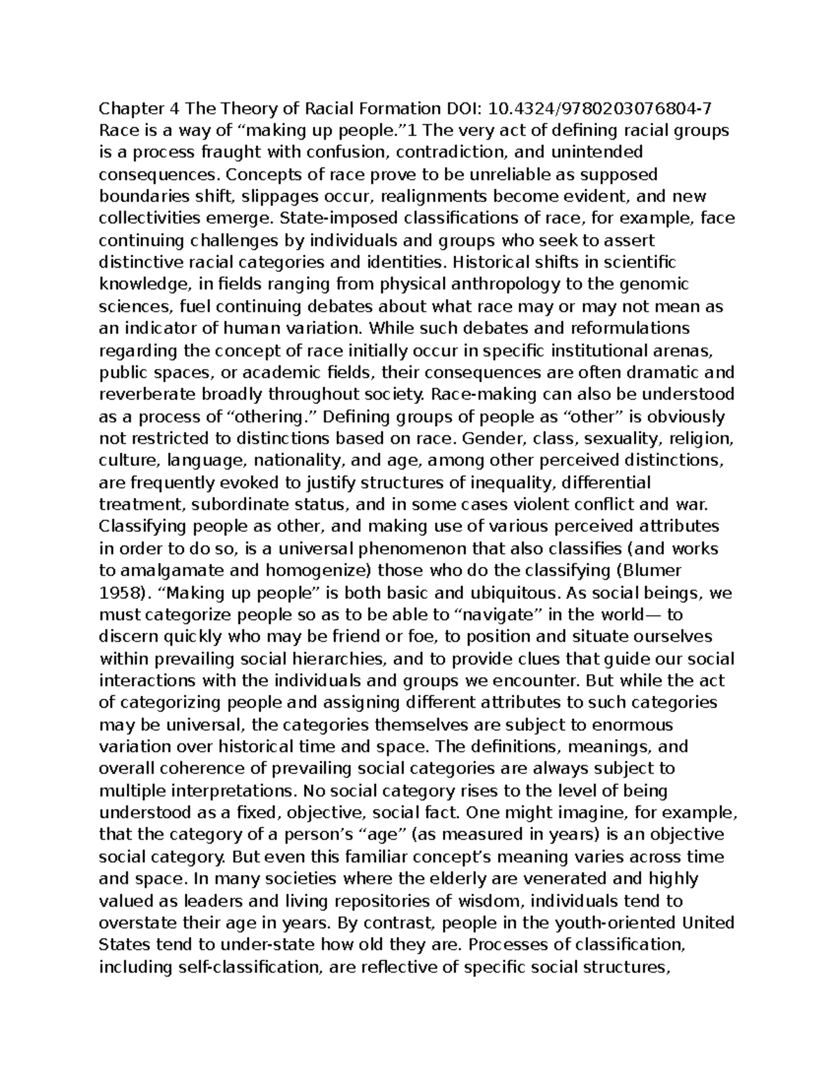 The Theory of Racial Formation: Chapter Insights from Omi & Winant ...