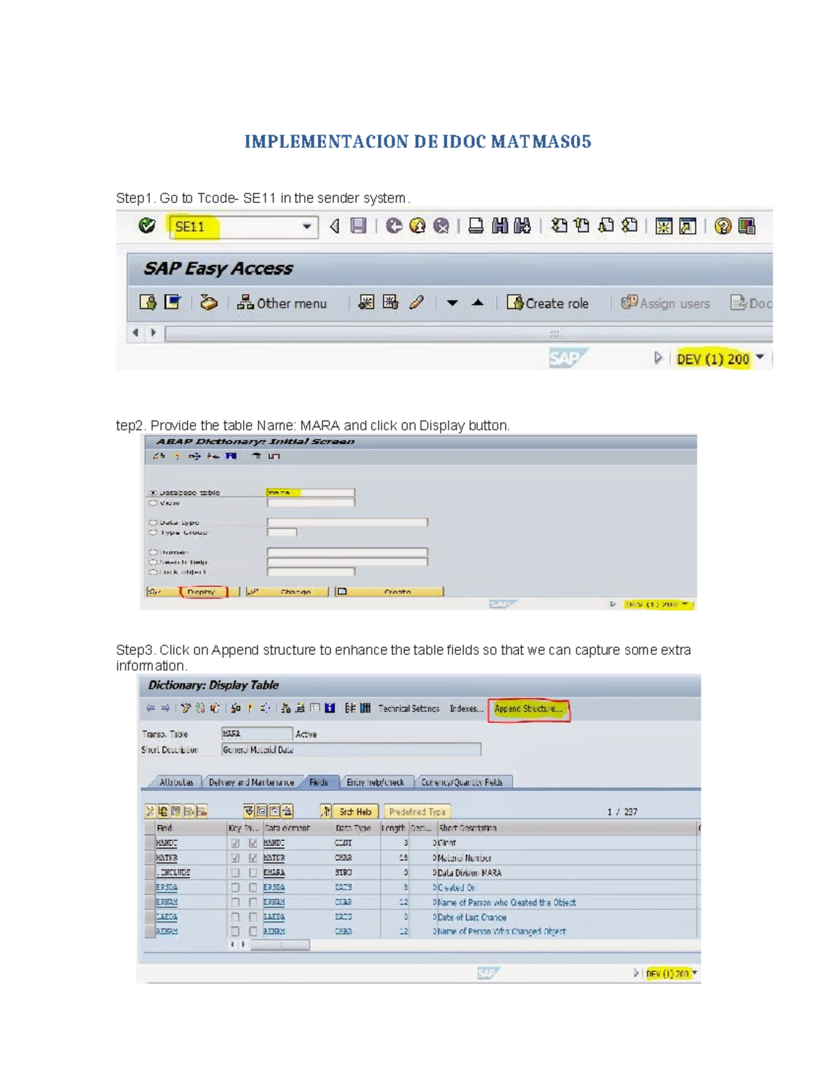 IDOC Matmas 05 - Creación y Configuración de IDOC para SAP - Studocu