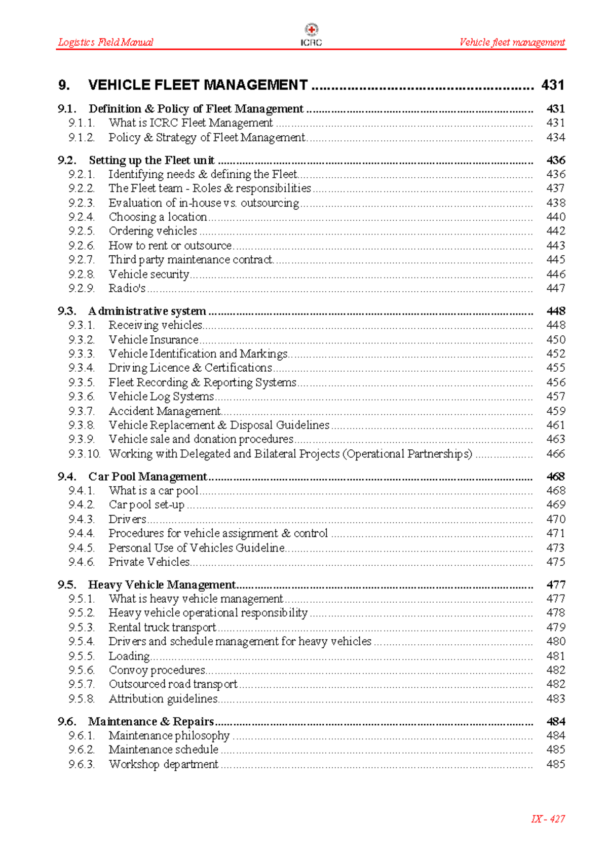 Logistics Field Manual: Vehicle Fleet Management Overview - Studocu
