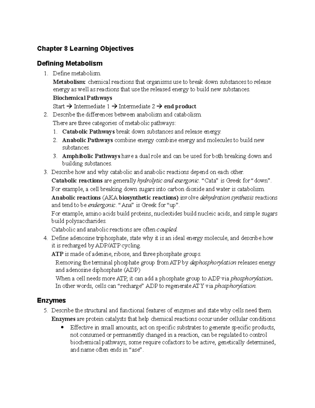 Chapter 8 Learning Objectives - Chapter 8 Learning Objectives Defining ...