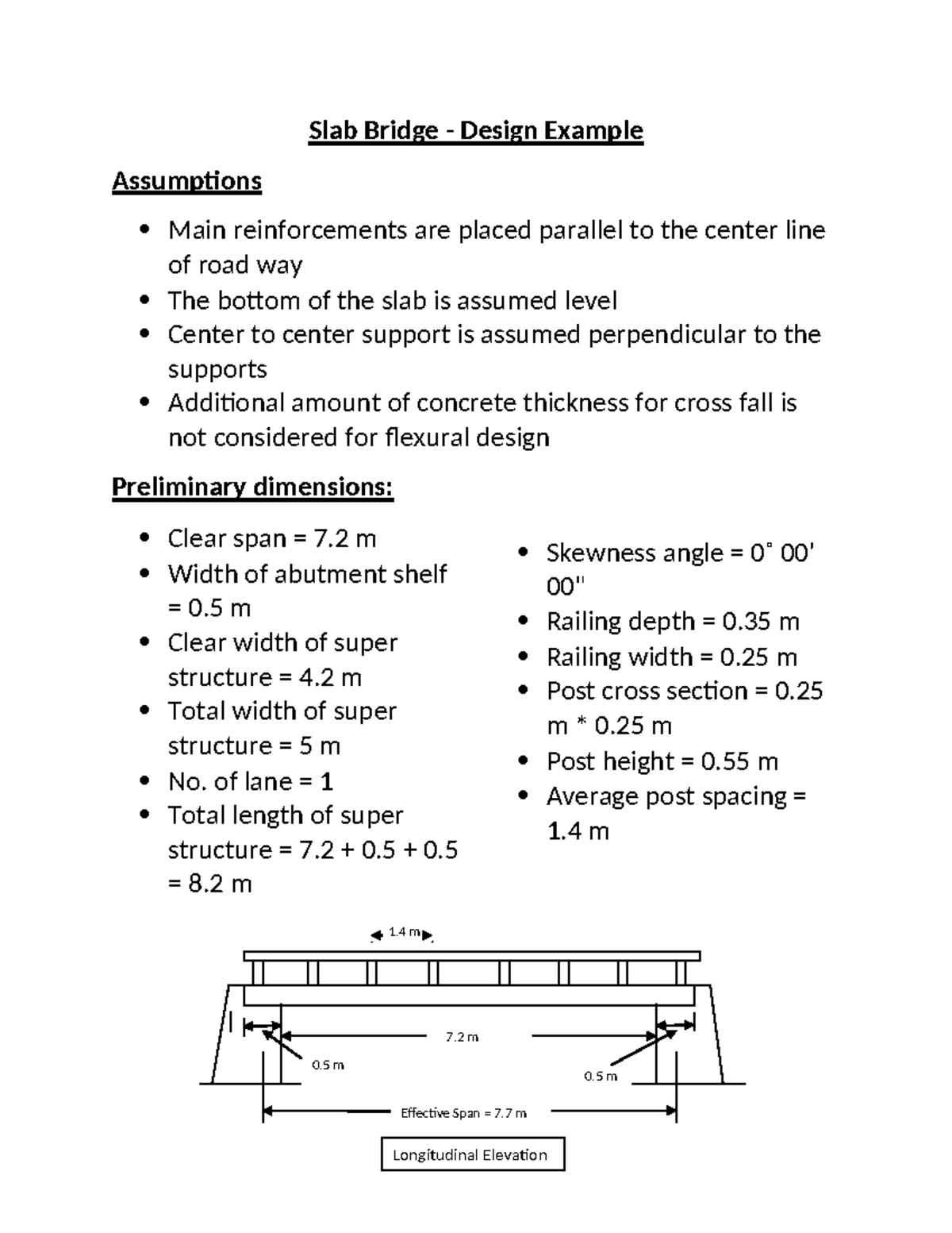 Slab Bridge Design Example (Course Code: CIVL 301) - Studocu