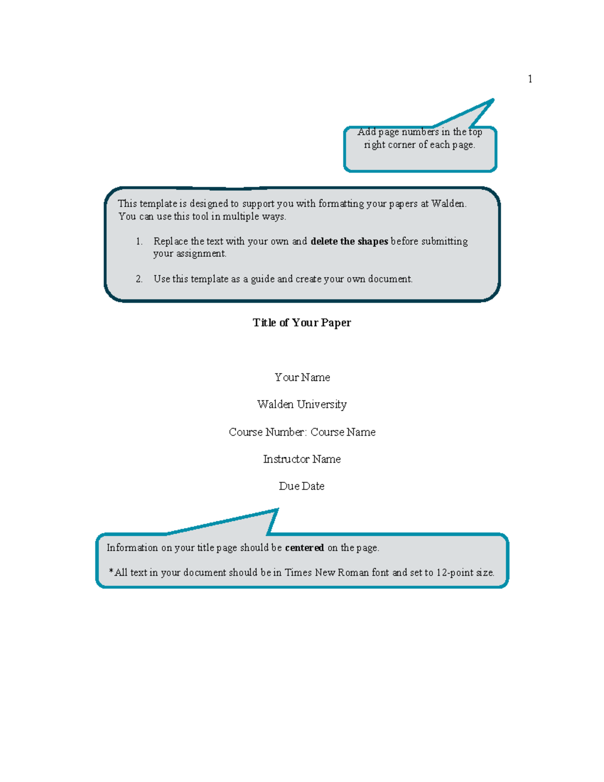 Walden University UG Paper Template Instructions - Aug 16, 2024 - Studocu