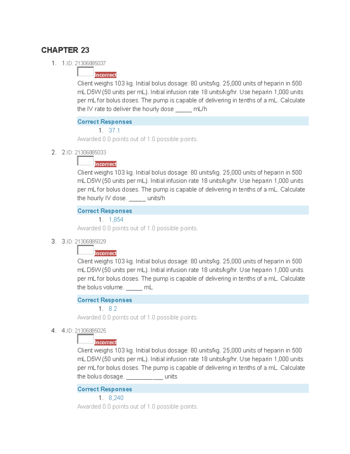 Chapter 23 Calculate - Math - CHAPTER 23 1. 1: 21306885037 Incorrect ...