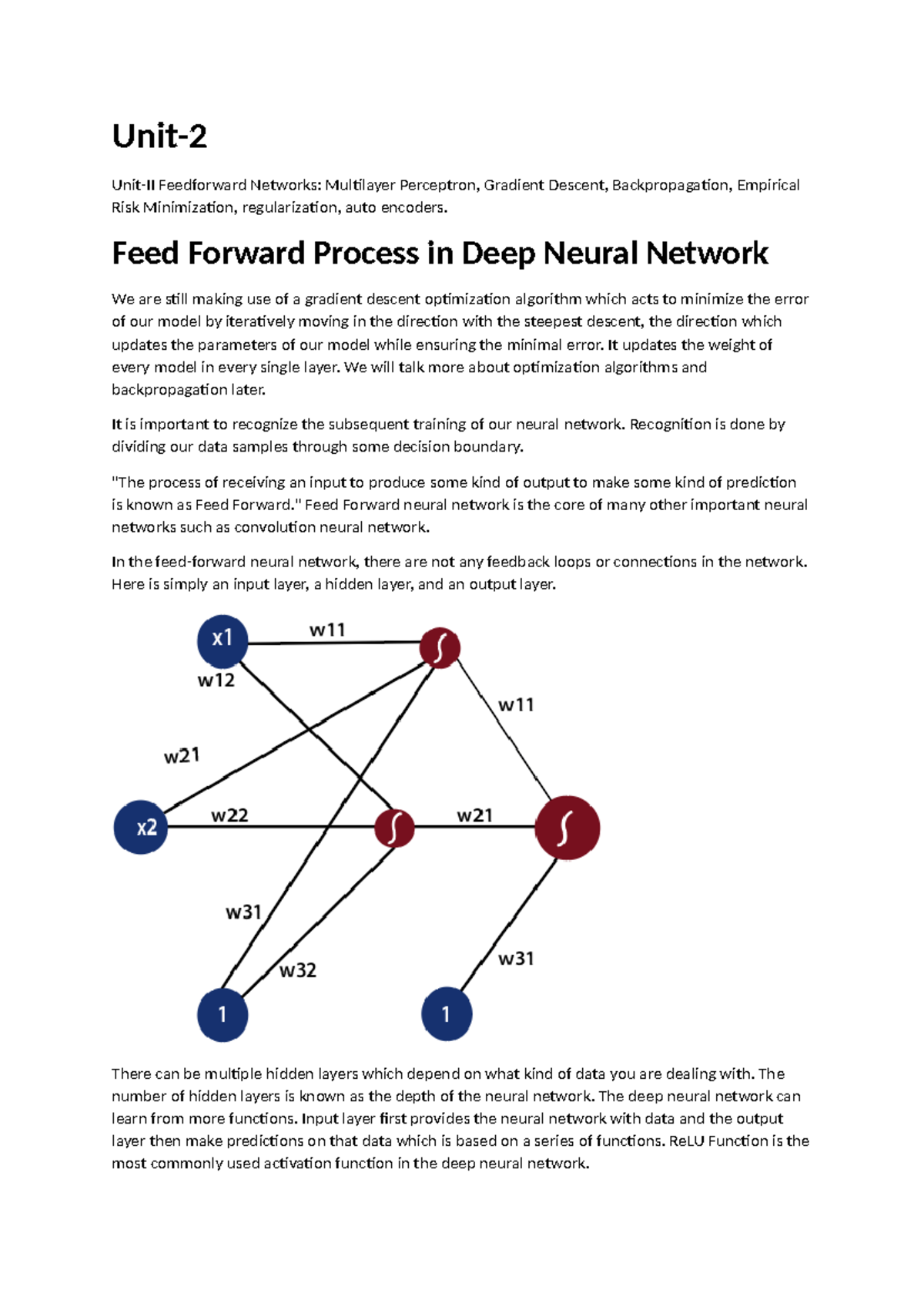 DL-2: Deep Learning Notes on Feedforward Networks & Gradient Descent ...