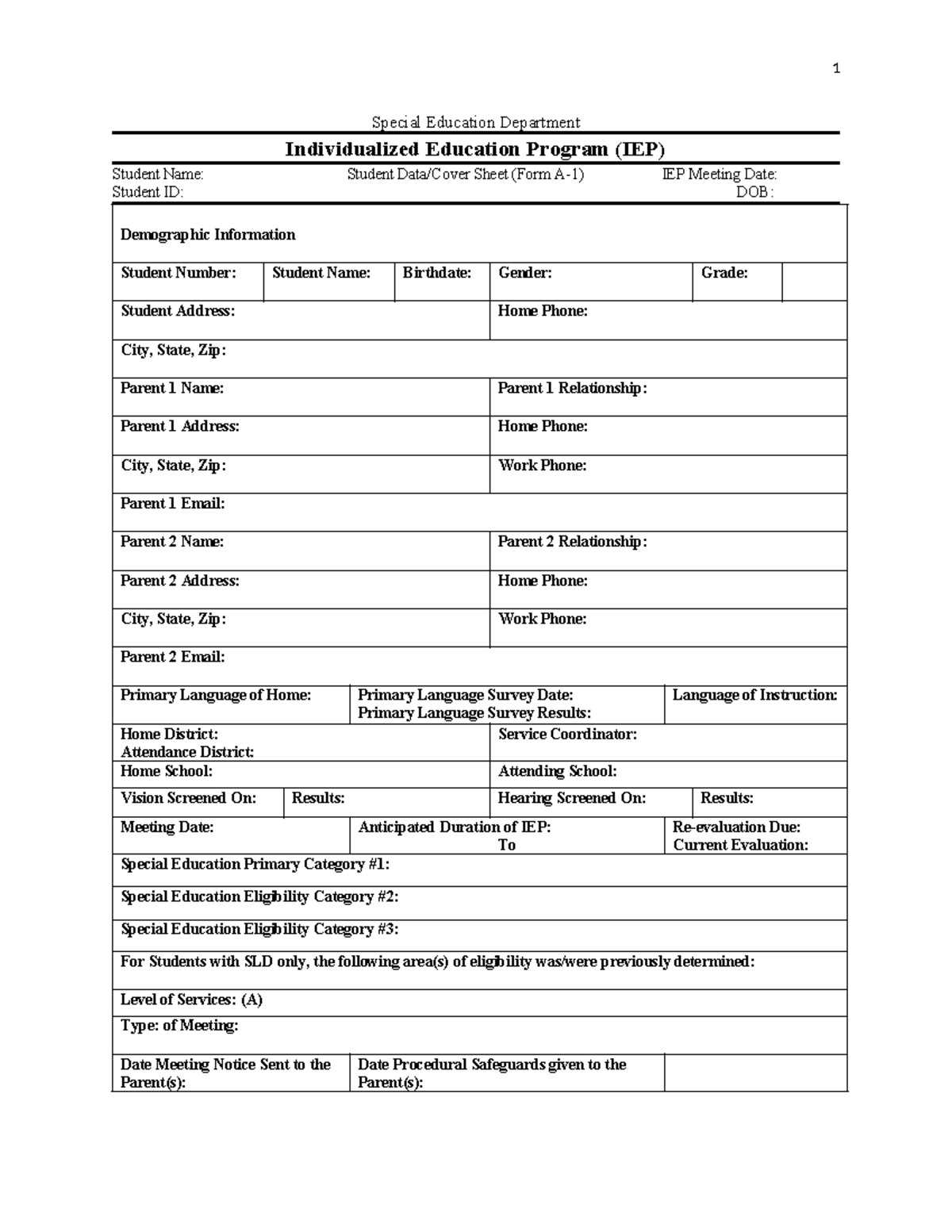 SPD 510 T 4 Mock IEP - Sample Individualized Education Program - Studocu