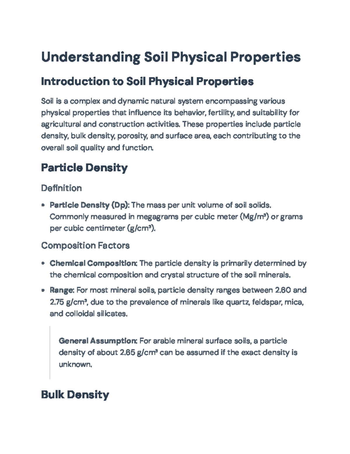 Understanding Soil Physical Properties: Density, Porosity, and ...