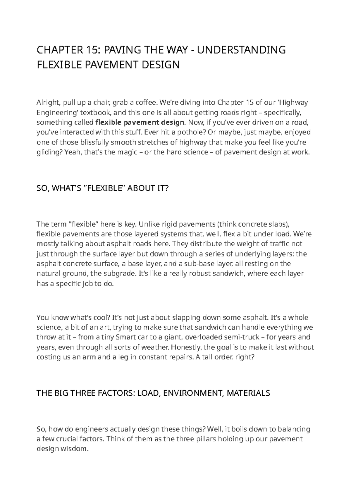Highway Engineering CH15: Understanding Flexible Pavement Design - Studocu